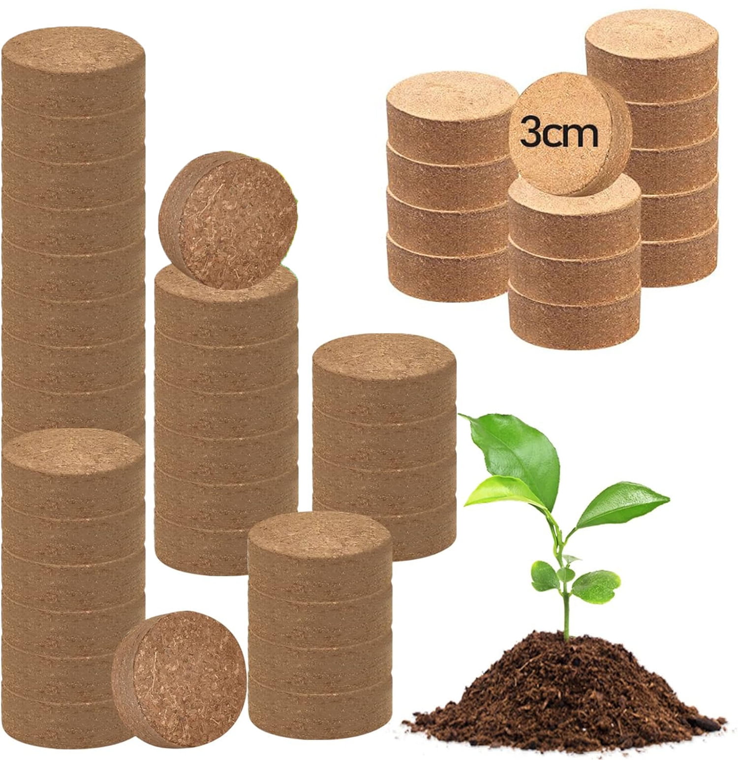 Expanding Coir Fiber Potting Soil-50 Pcs Nursery Compressed Organic ...