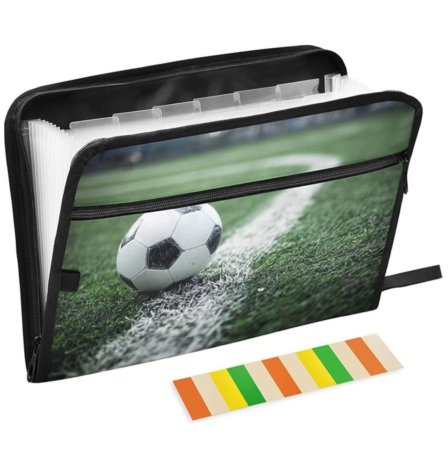 Expanding File Folder 13 Pocket Soccer Ball on Soccer Field Accordion ...