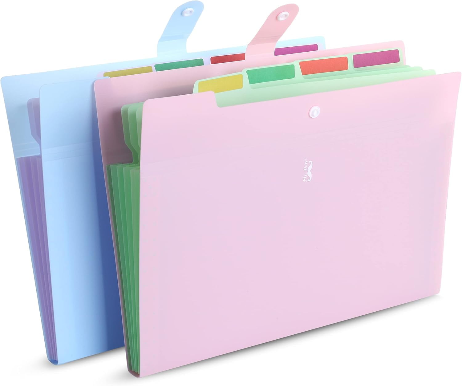 Expanding File Folder, 2 Pack, 5 Pocket, Accordion Folder with Labels ...