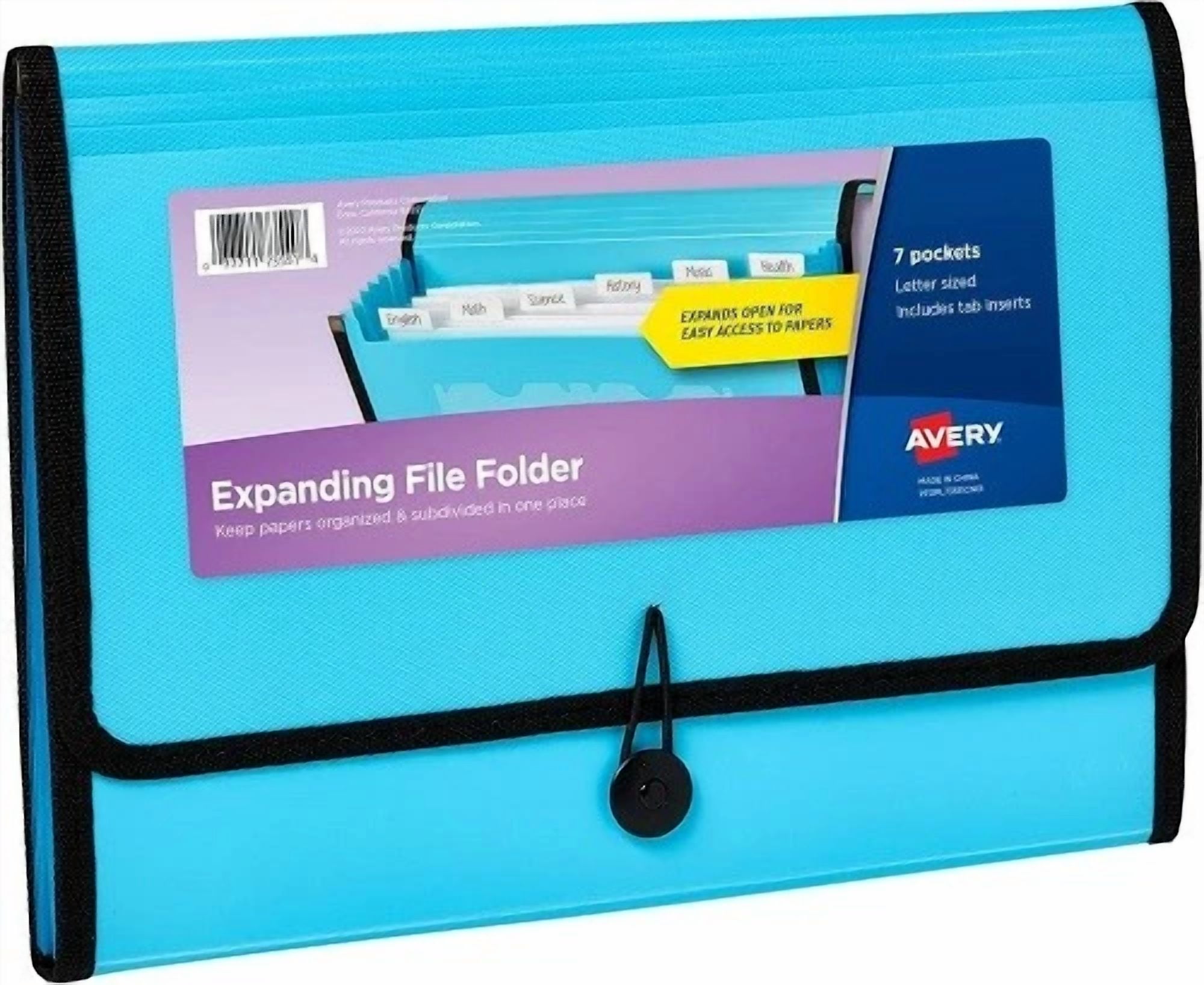 Expanding File Folder 7 Pockets Aqua Polypropylene Letter Size - 1Ea ...