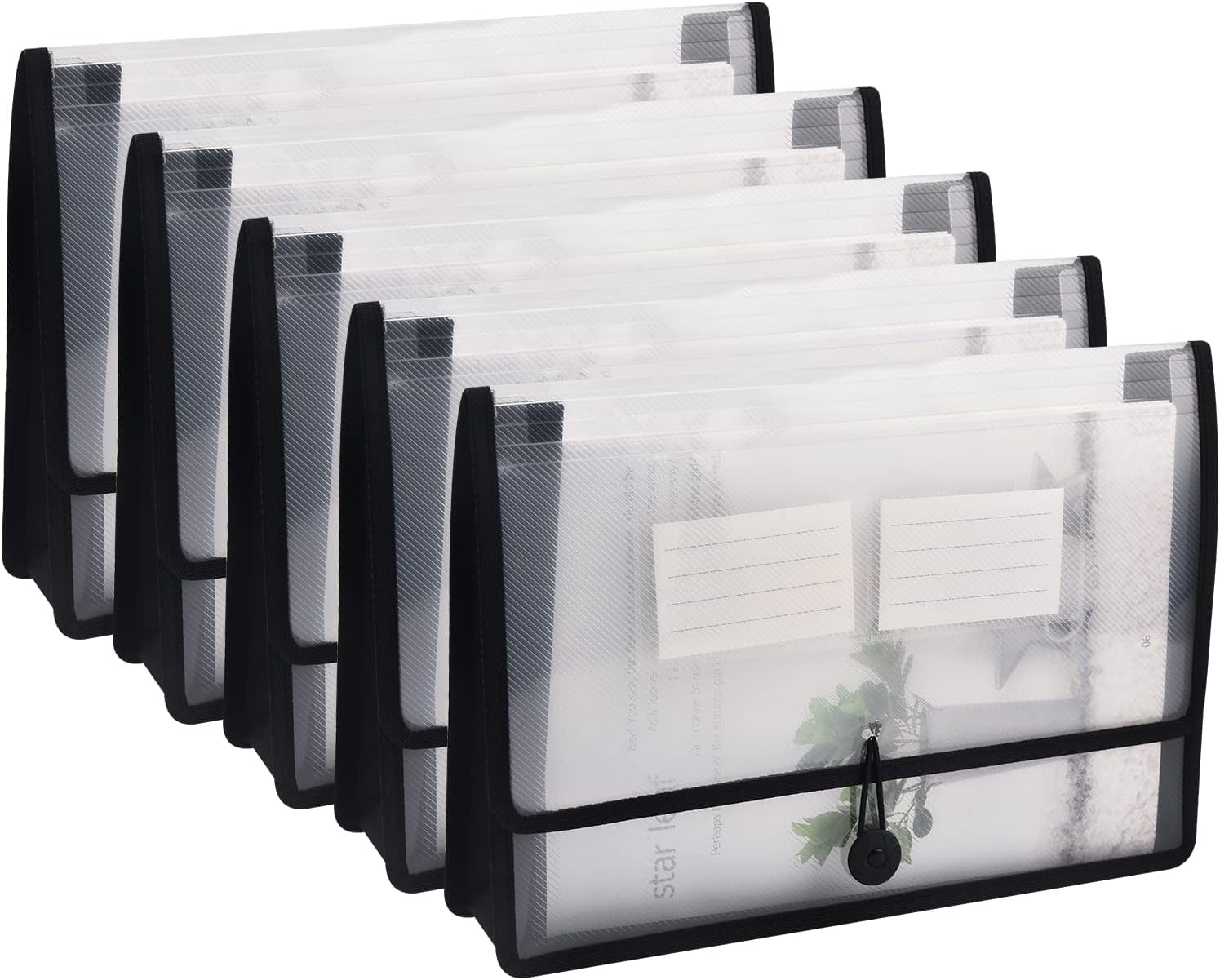 Expanding File Folder Document Organizer with Elastic Cord & Button ...