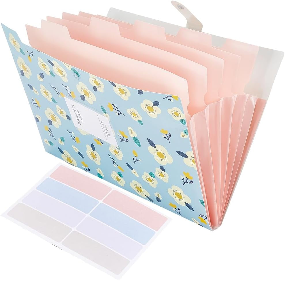 Expanding File Folder Flower 12.8 x 9.7 inch Plastic File Folders Blue ...