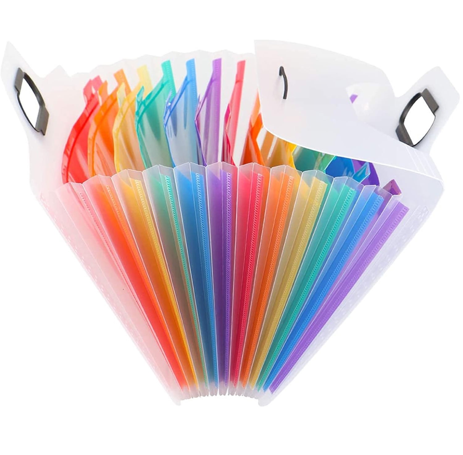 Expanding File Folder with Handle,Bexikou 1 Pack 13 Pockets Plastic ...