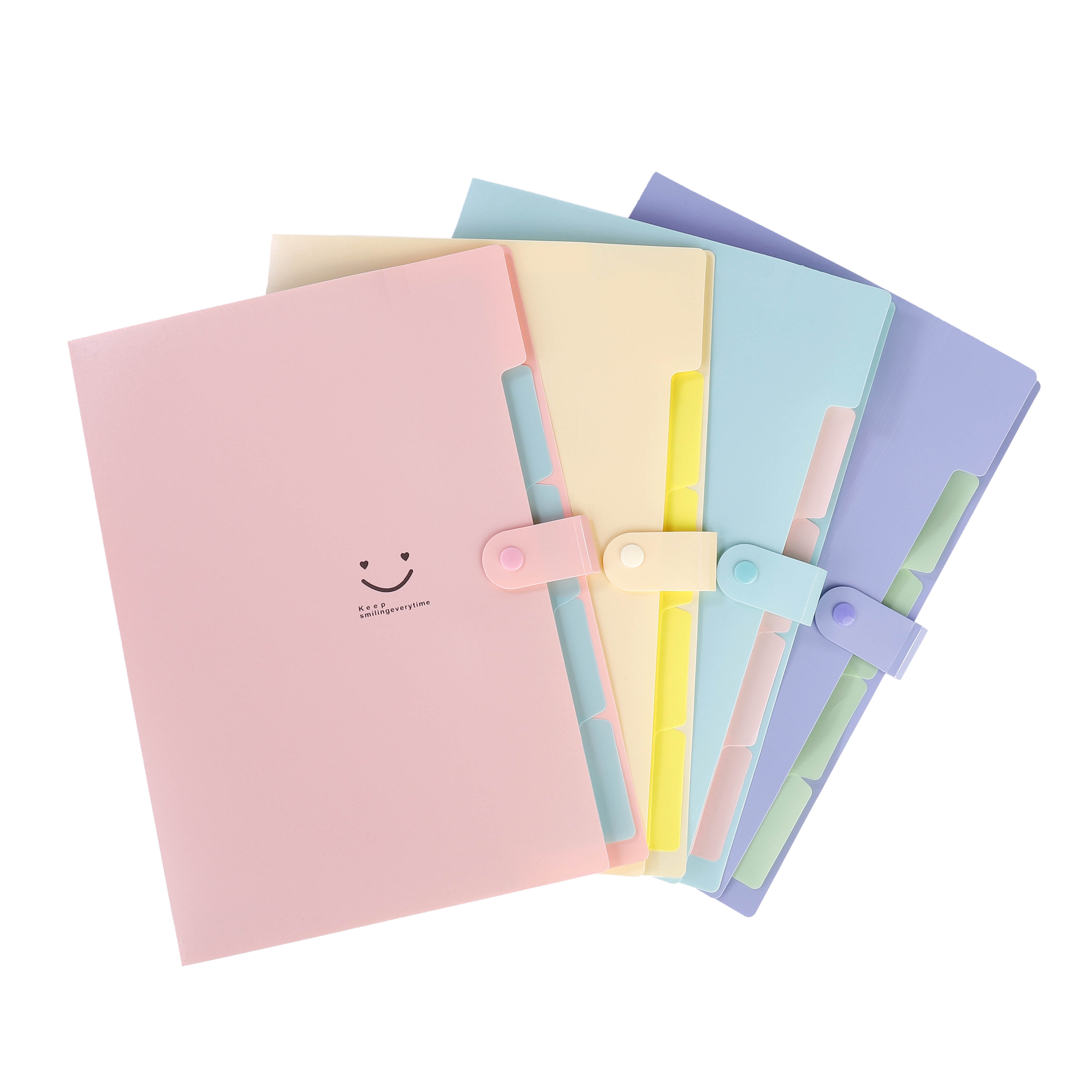 Isiyiner Expanding File Folders Smiling Face Multicolor A4 Accordion ...
