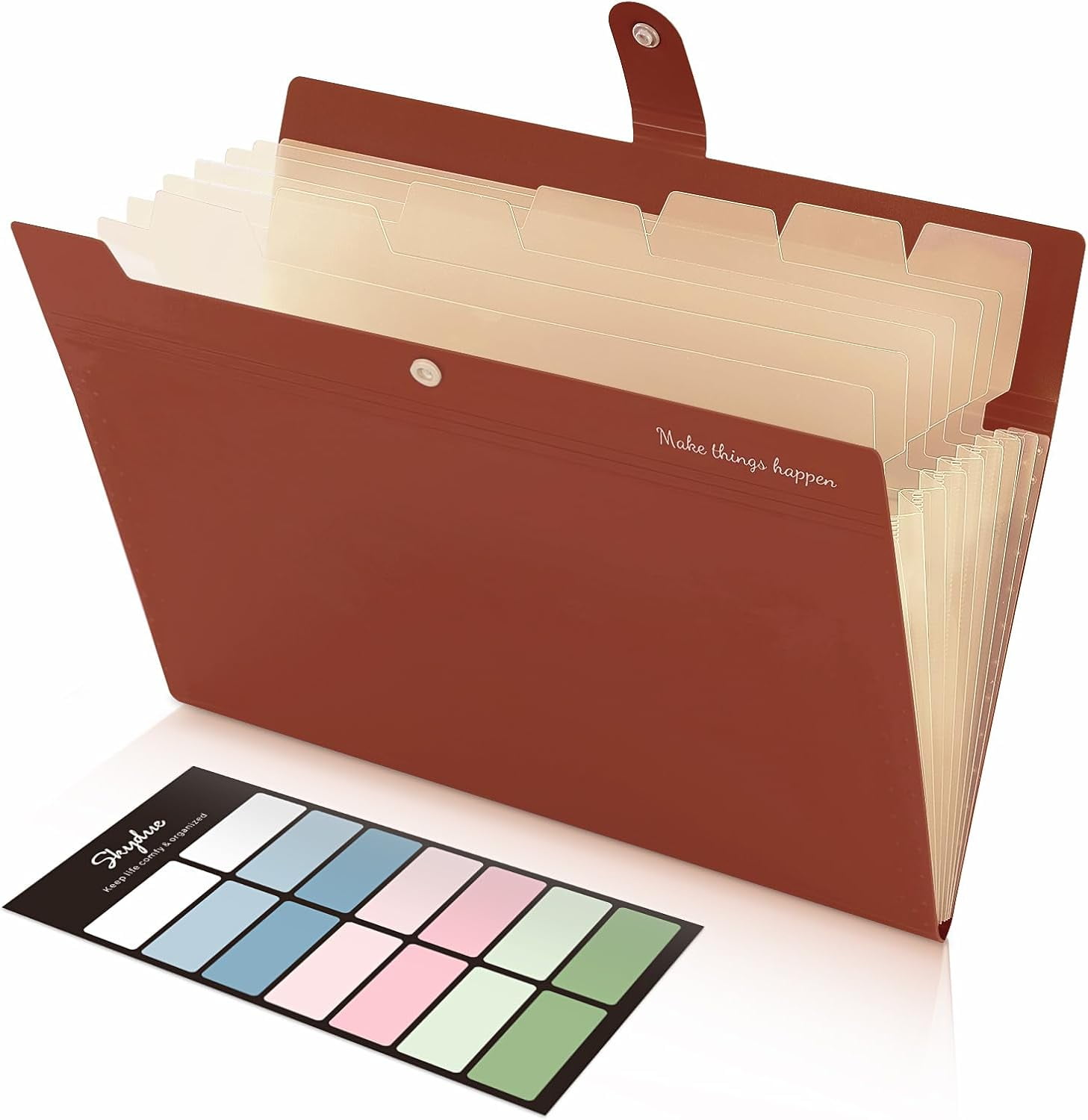 Expanding File Organizer with 8 Pockets, Folding File Folders with Tabs ...