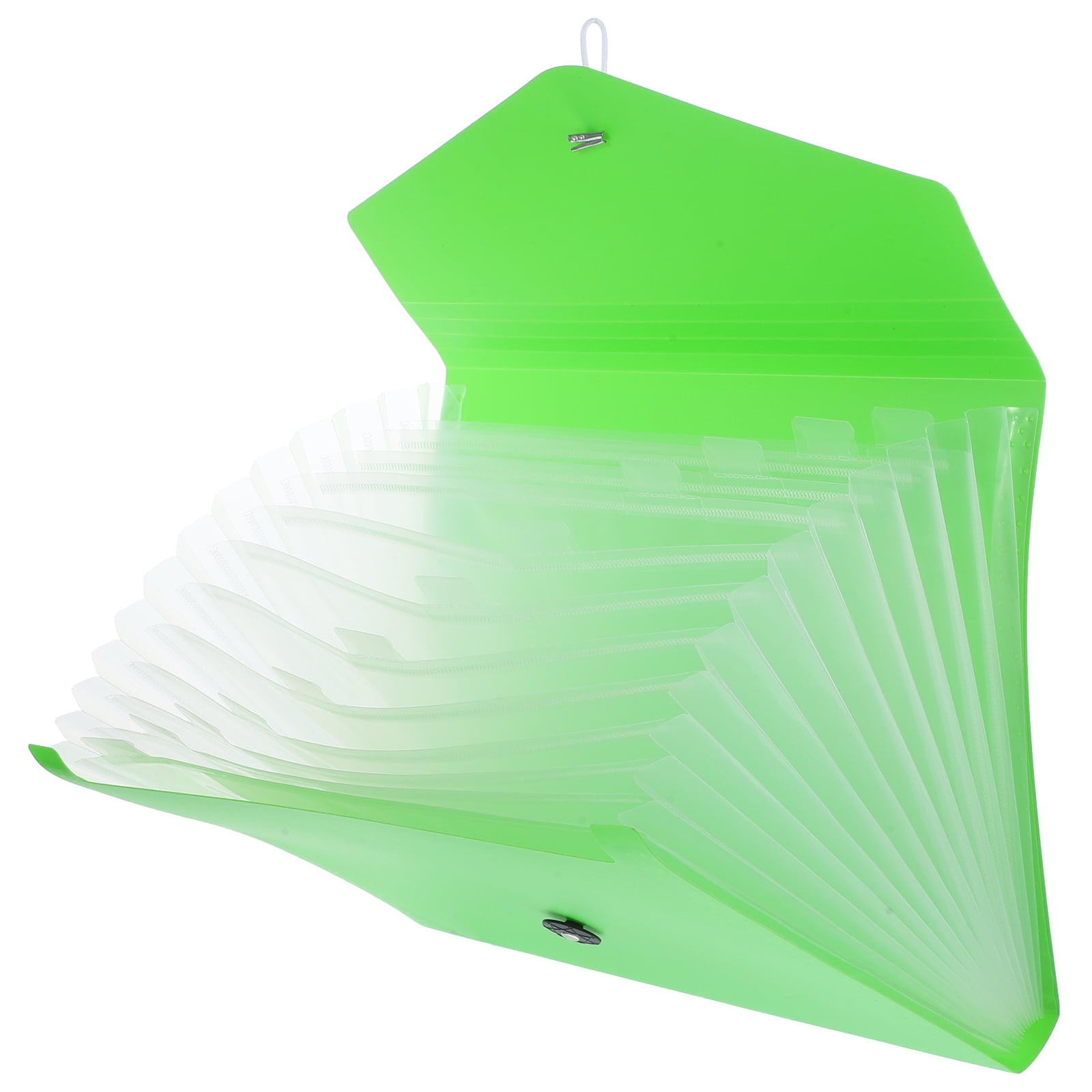 FONDOTIN Light Green PP Material Expandable File Folder with Dividers ...