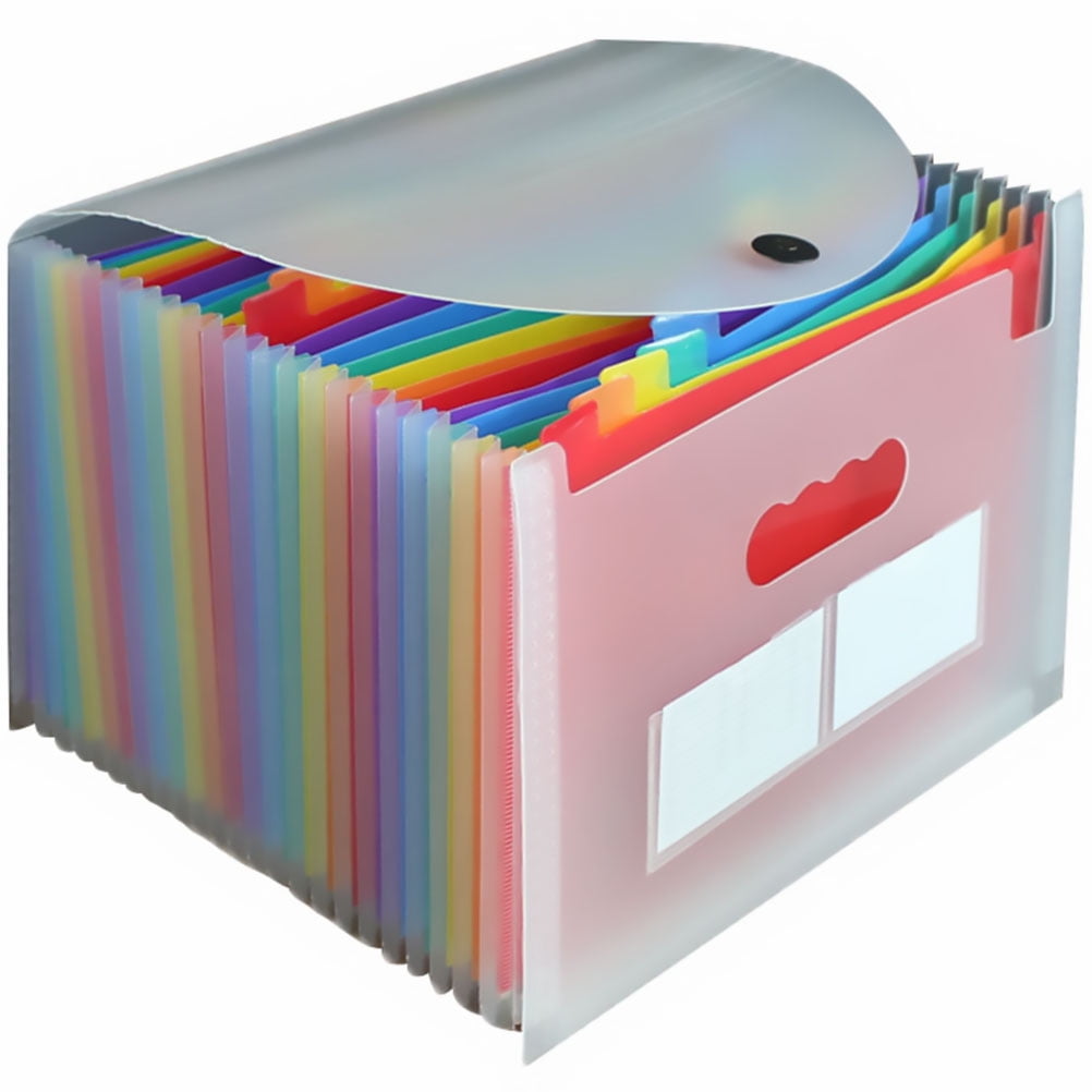 Expanding Files Folder 24 Pockets A4 Rainbow Accordion File Organizer ...