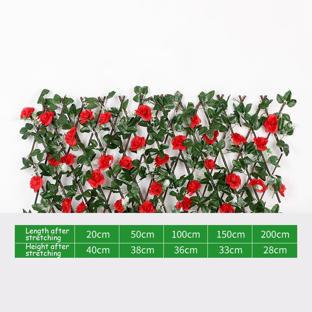 Expanding Trellis Artificial Flower Garden Wall Leaf Wood Telescopic ...