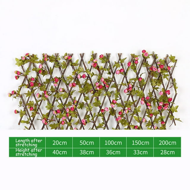 Expanding Trellis Artificial Rose Flower Garden Wall Leaf Wood ...