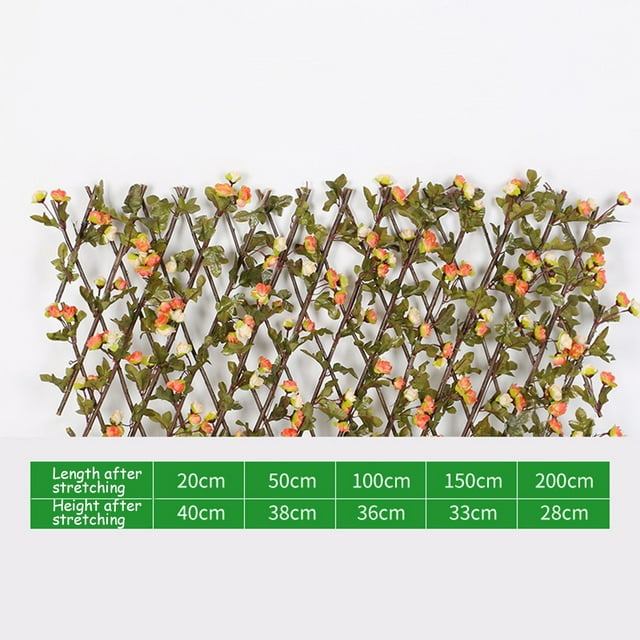 Expanding Trellis Artificial Rose Flower Garden Wall Leaf Wood ...