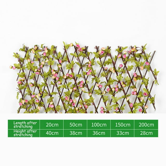 Expanding Trellis Artificial Rose Flower Garden Wall Leaf Wood ...