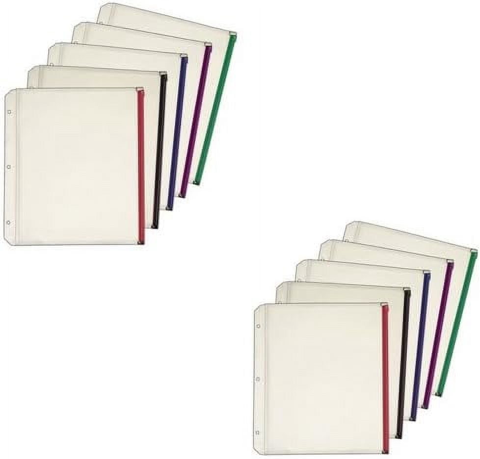 Expanding Zipper Binder Pocket, 1/2" , Assorted Colors, 5 per Pack (2 ...