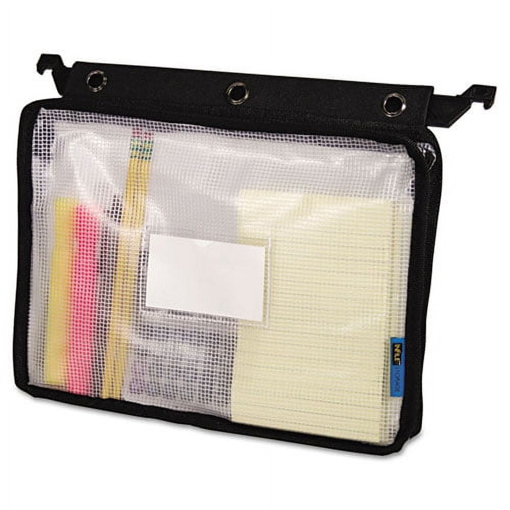 Expanding Zipper Pouch, 13 x 9.25, Black/Clear | Bundle of 10 Each ...