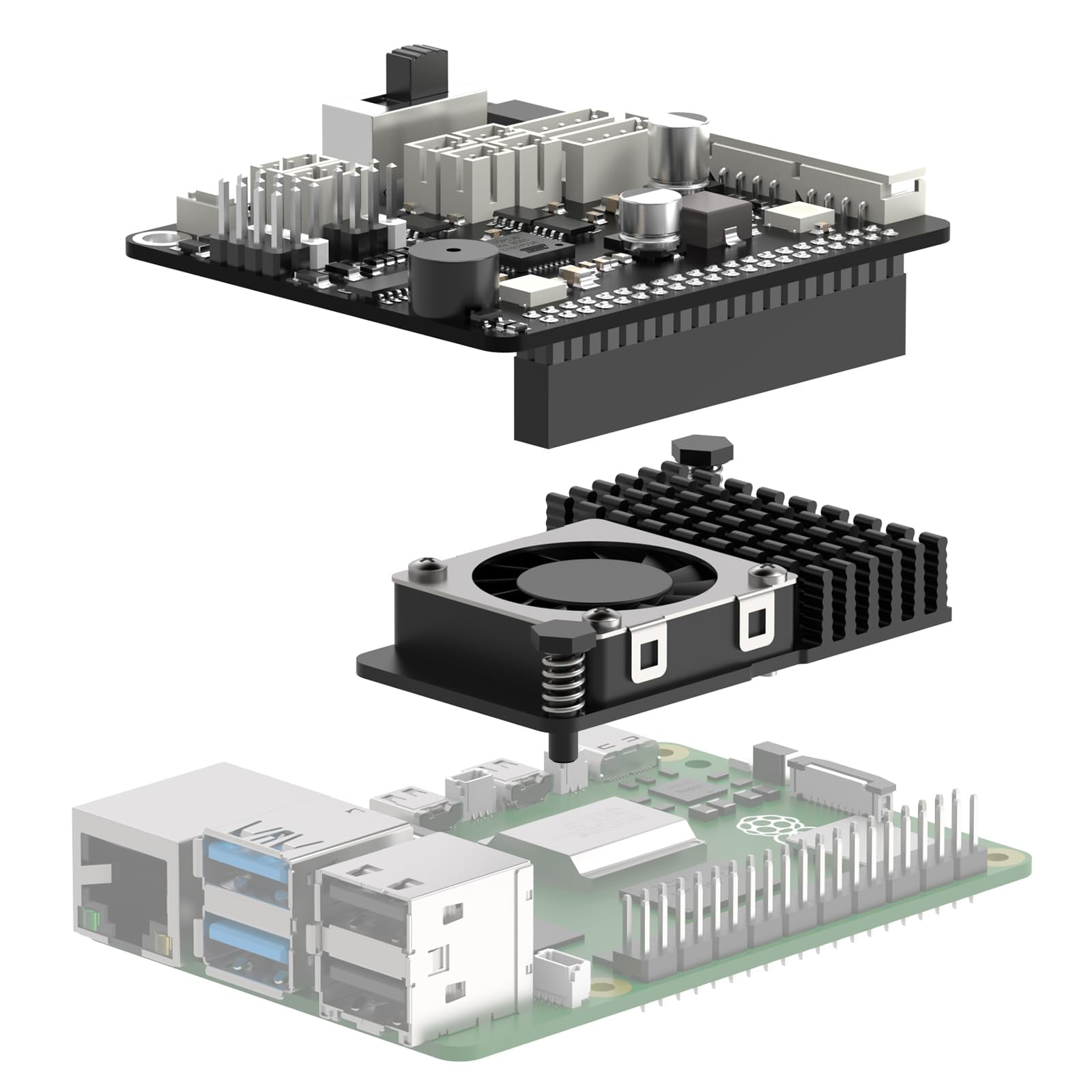 Expansion Board for Raspberry RRF12 Pi 5/4B with PWM & Bus Servo Motor ...