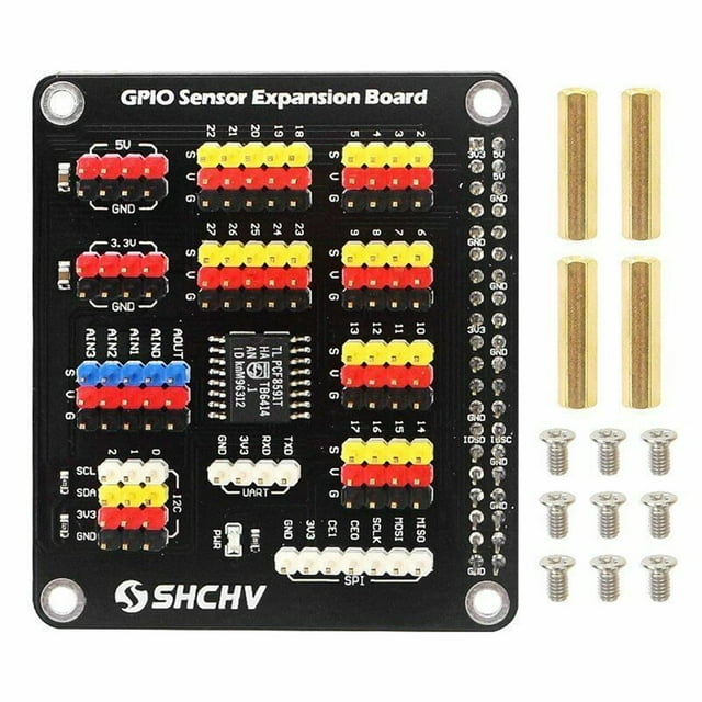 Expansion Board for Raspberry Pi with Analog Input/Output I2C and SPI Interfaces for GPIO Analog ...