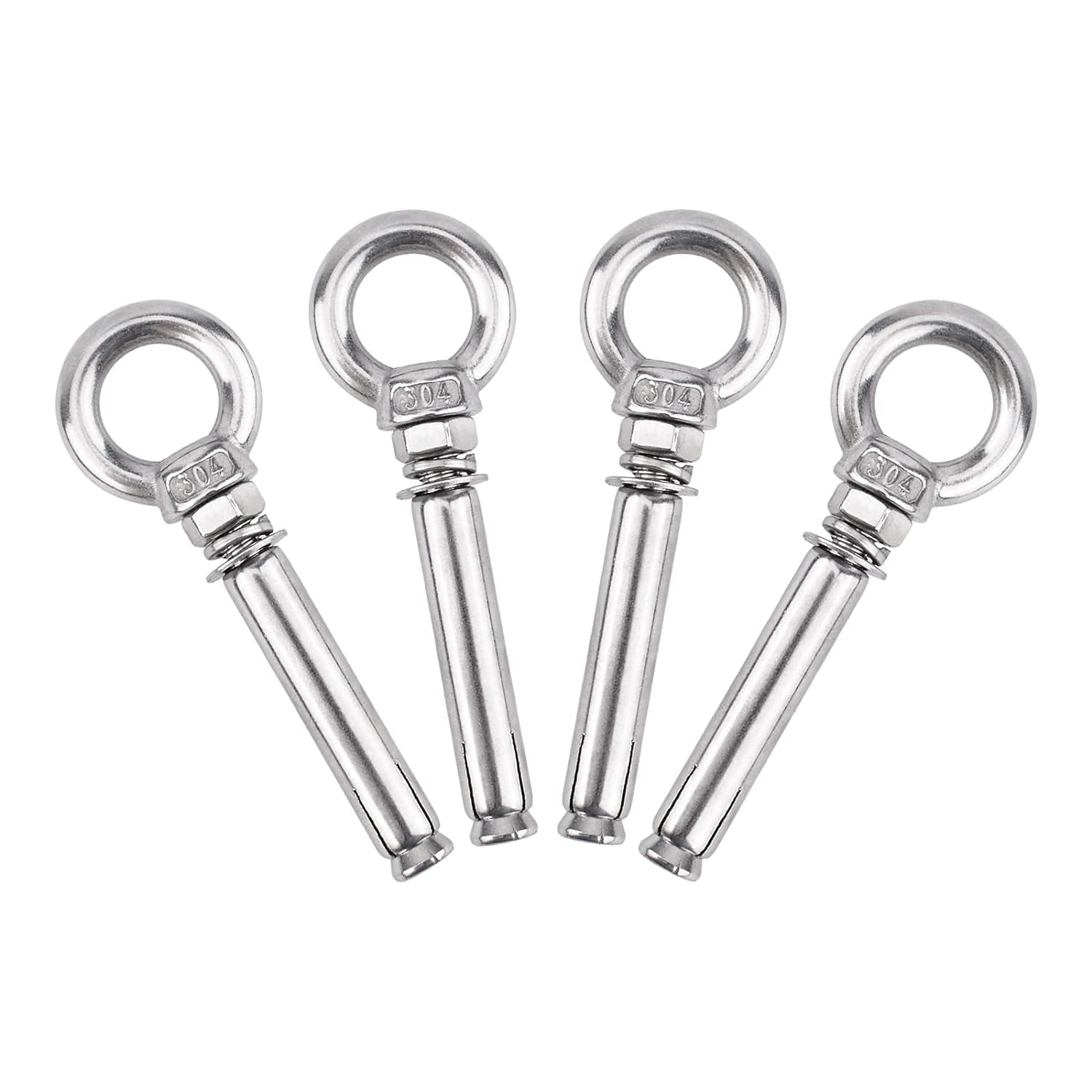 Expansion Bolt, 4 Pcs 304 Stainless Steel Ring Anchor Eyebolt Expansion ...