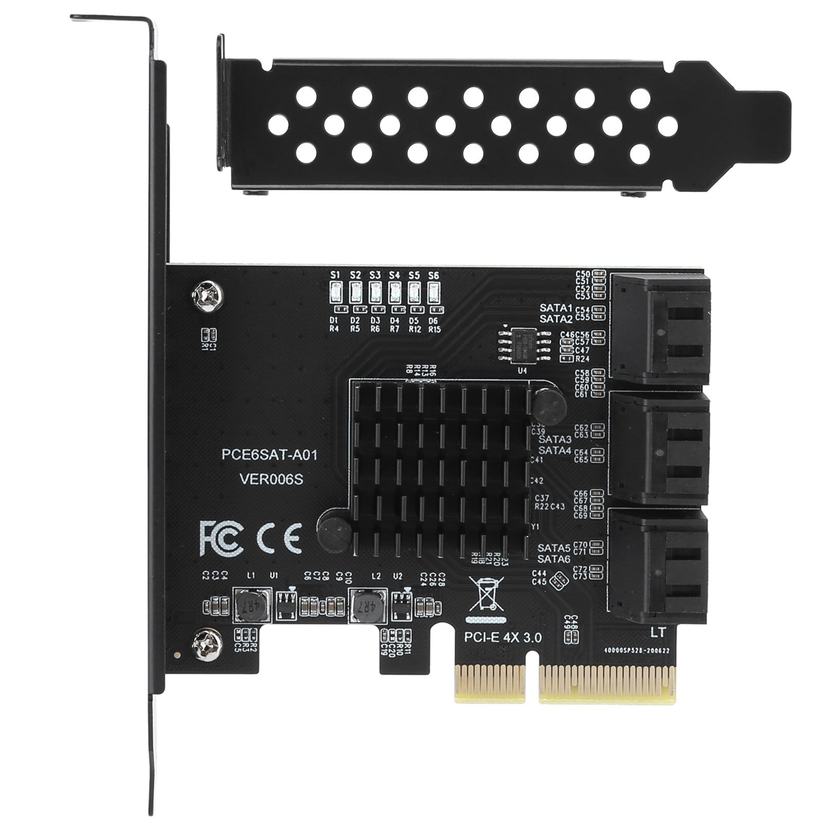 Expansion Card PCIE to 6Port SATA3.0 Hard Disk 6G PCIE3.0 GEN3 4X ...