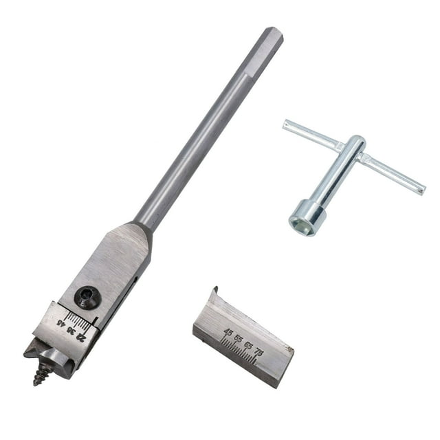 Expansive Flat Wood Boring Drill Bit Set 22 -76mm Adjustable Spade Bit ...