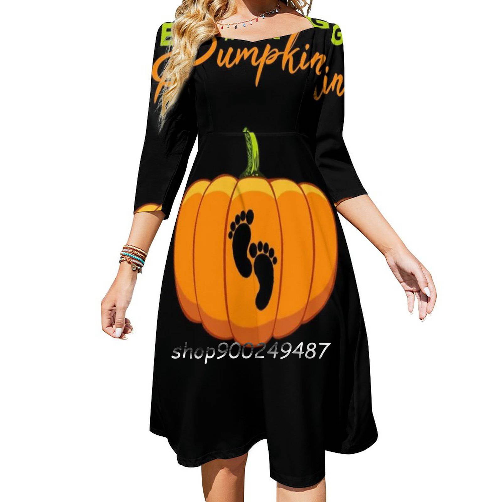 Expecting A Little Pumpkin Halloween Maternity Evening Party Dresses ...