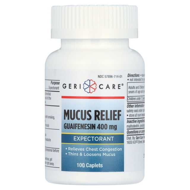 Geri-Care Expectorant Mucus Relief 400mg Tablets, Chest Medicine, 100 ...