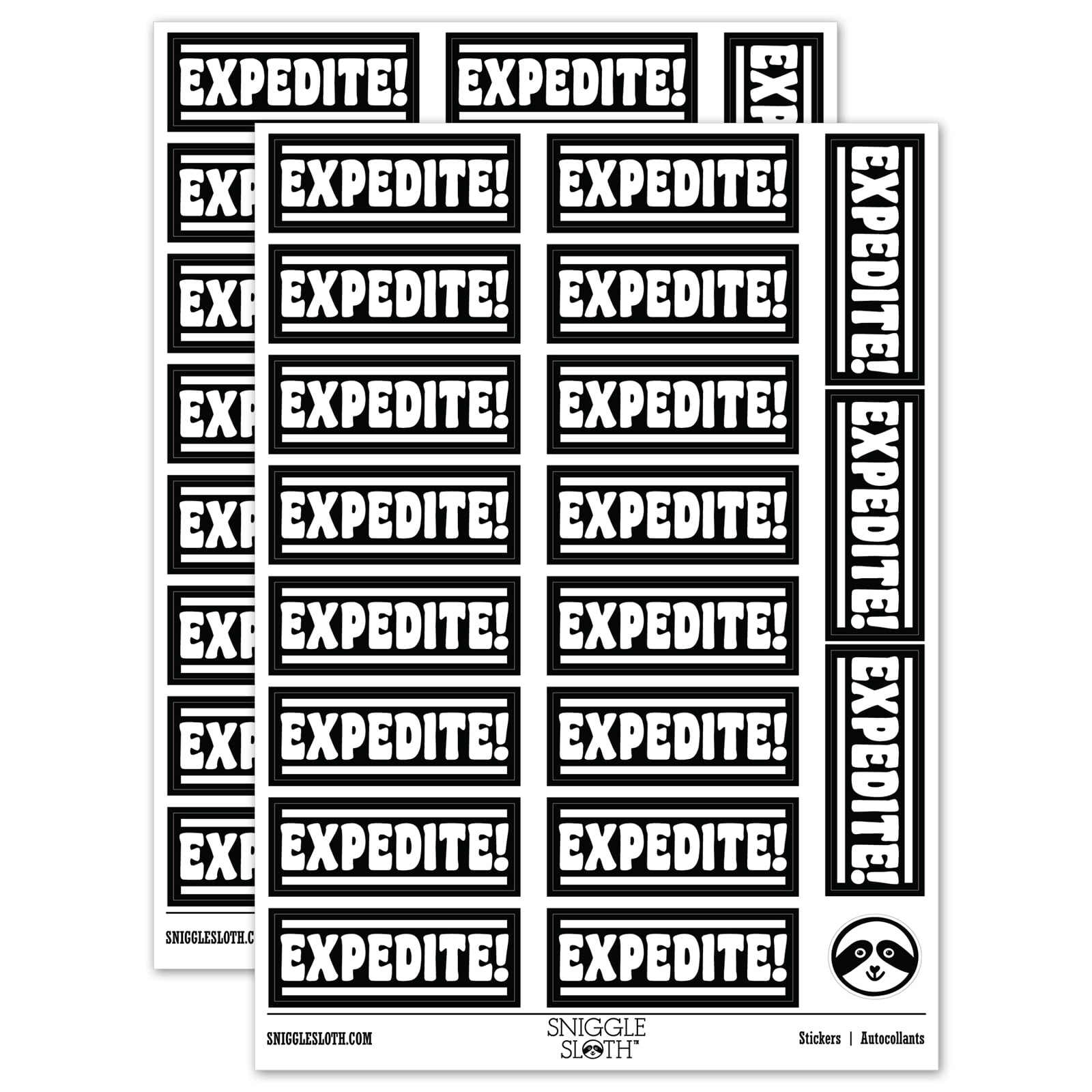 Expedite Bold Express Mail ASAP Sticker Set - Black - Matte Finish - 2. ...