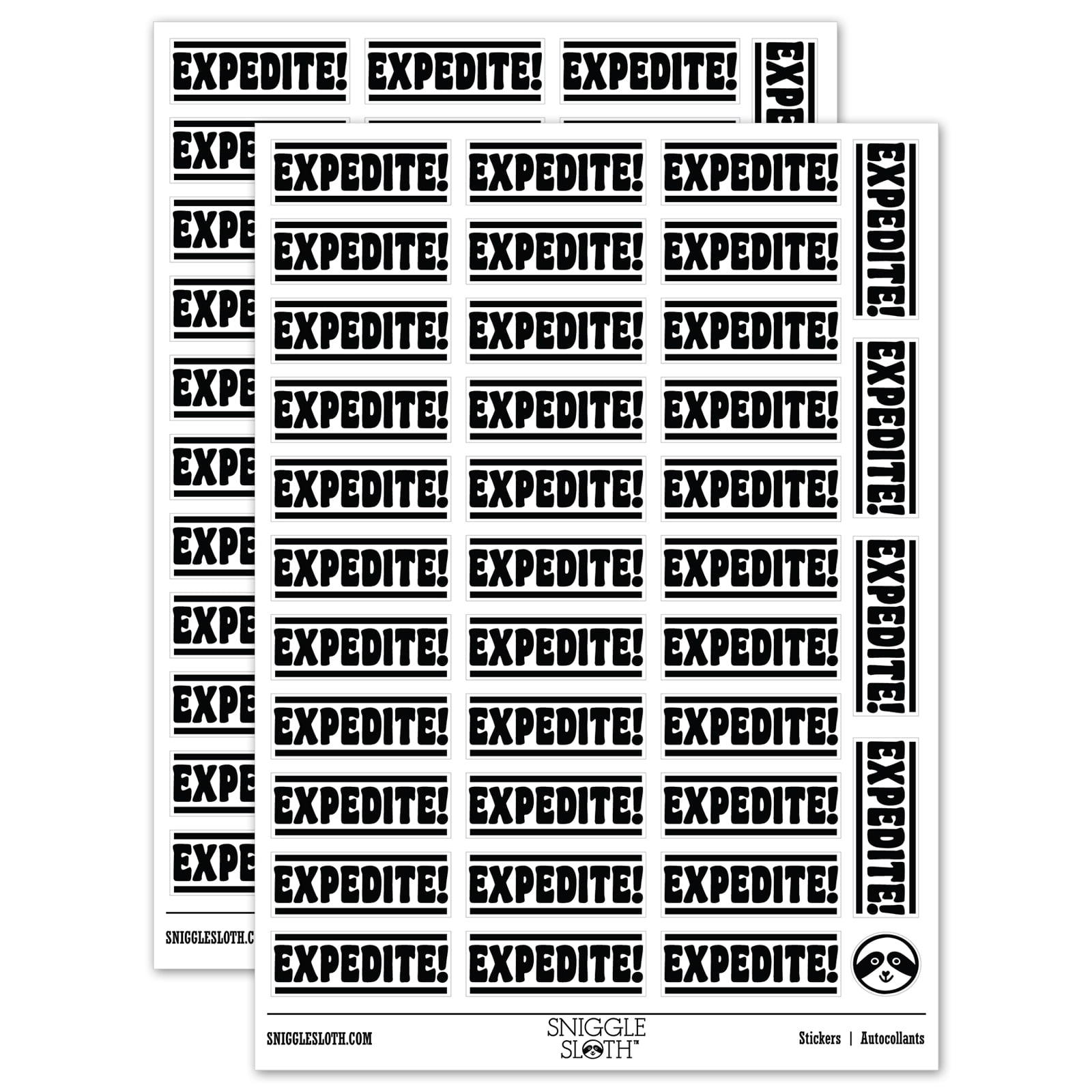 Expedite Bold Express Mail ASAP Sticker Set - White - Gloss Finish - 1. ...