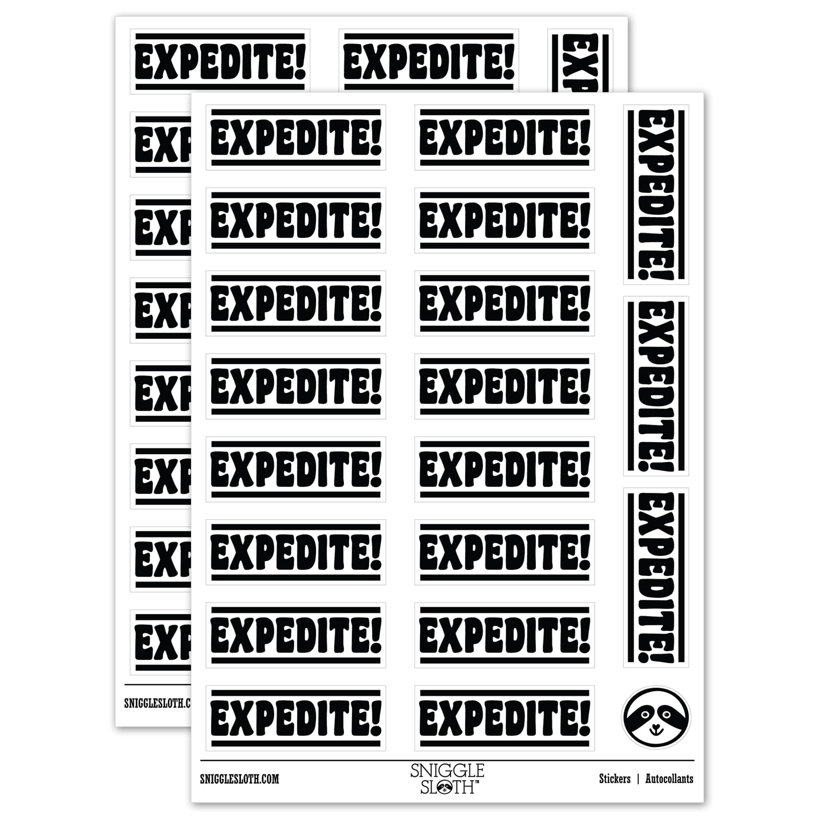 Expedite Bold Express Mail ASAP Sticker Set - White - Gloss Finish - 2. ...