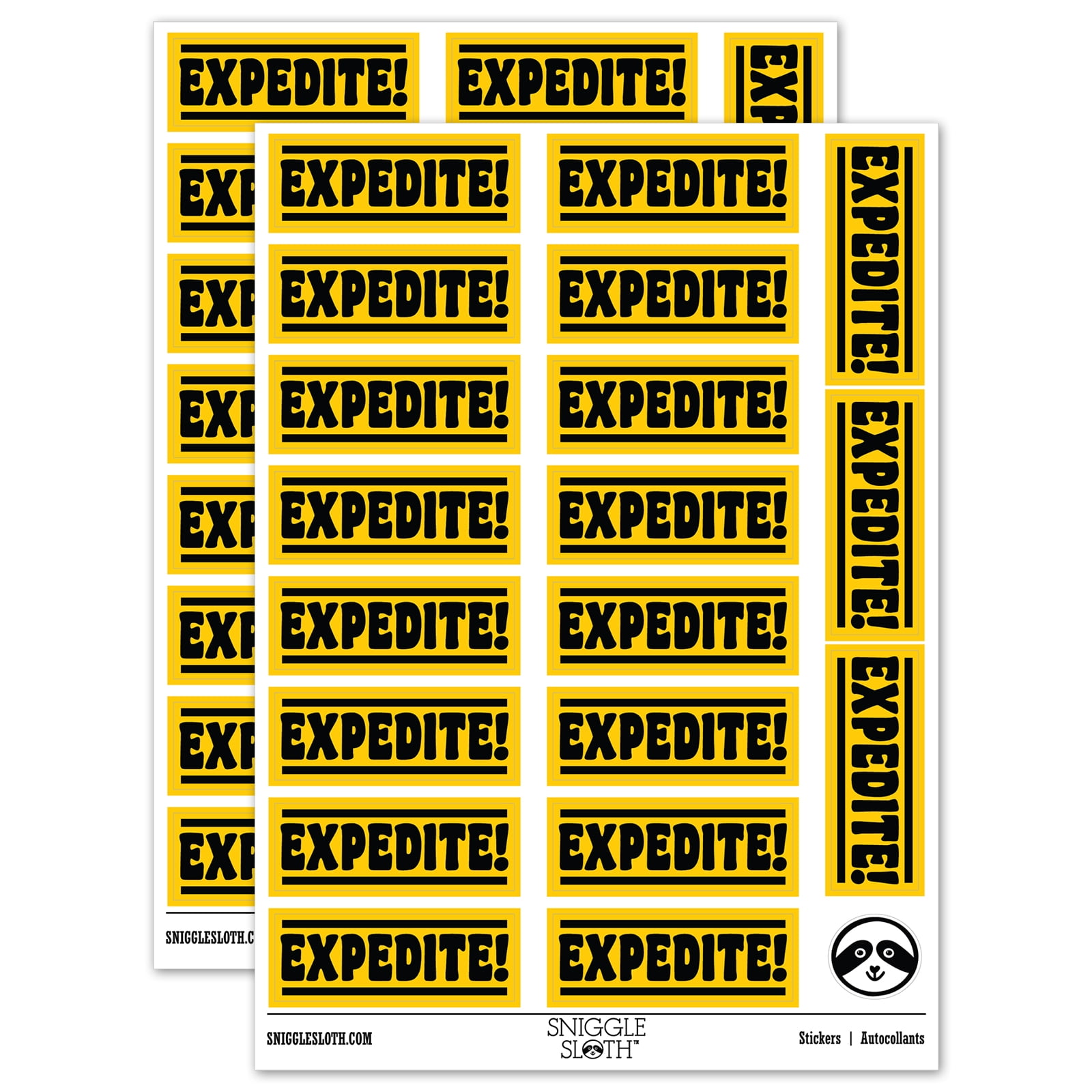 Expedite Bold Express Mail ASAP Sticker Set - Yellow - Matte Finish - 2 ...
