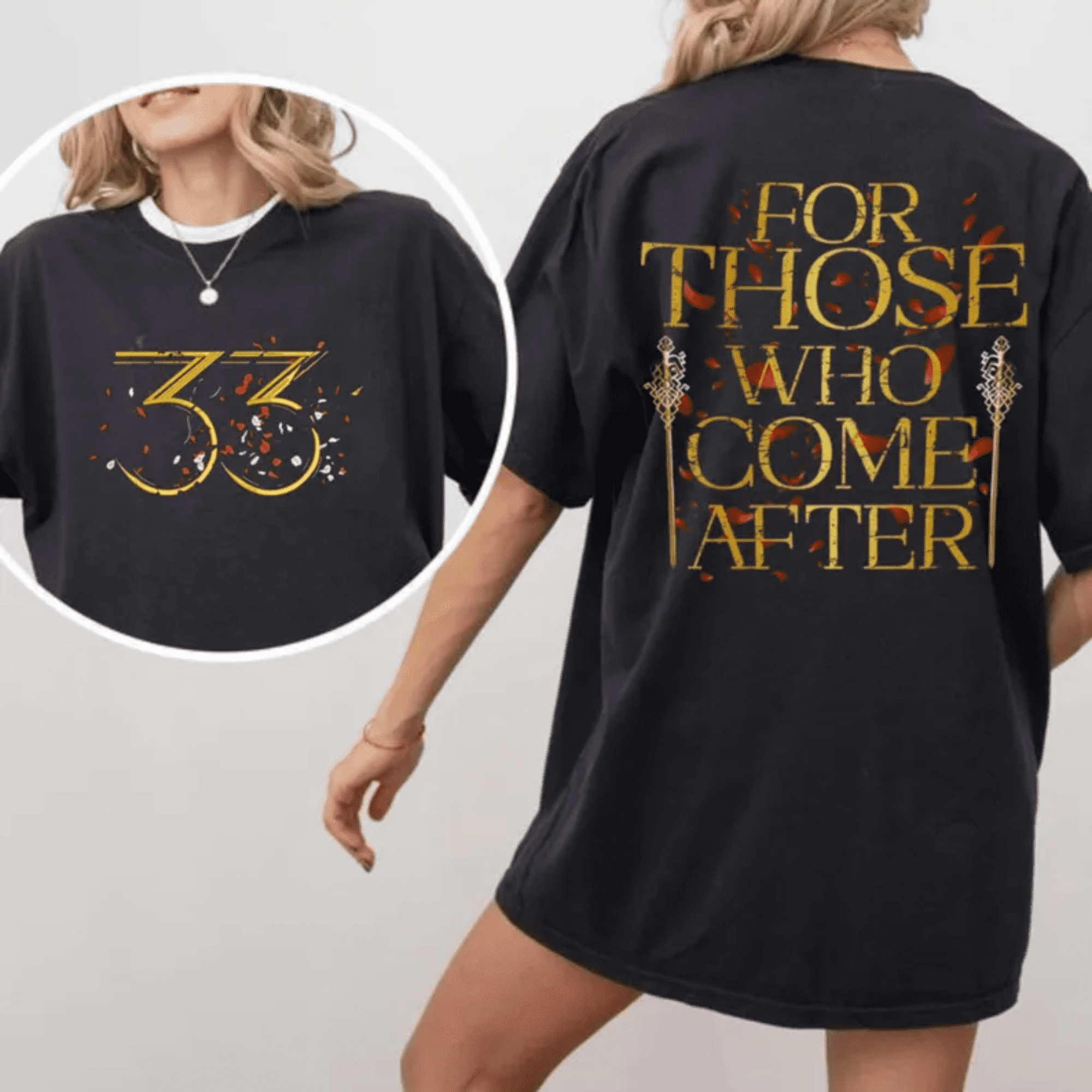 Expedition 33 For Those Who Come After Swords 2 Sides Shirt, Red Petal ...