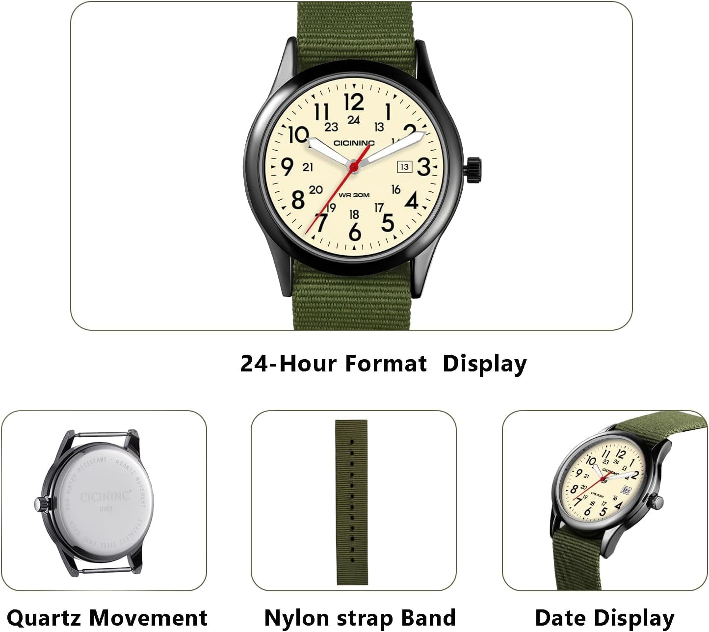 Expedition Scout Wrist Watch for Men Women 40mm Rugged Outdoor Wind Up ...