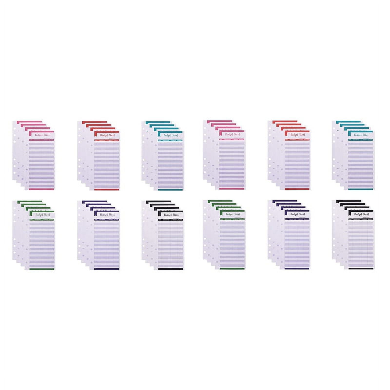Expense Tracker Budget Sheets with Hole 48Pcs Loose Leaf Envelop for A6 ...
