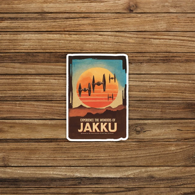 Experience The Wonders Of Jakku Vintage Star Wars Travel Sticker ...