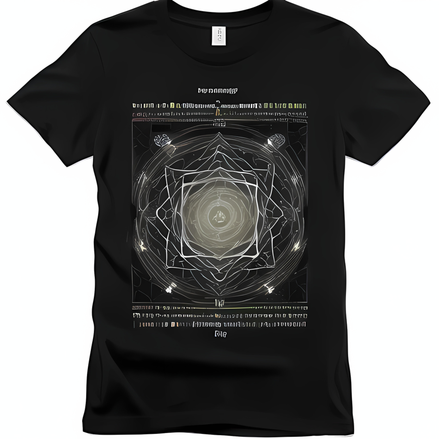 Experience the Intriguing Tesseract Design on Black T-Shirt Sacred ...