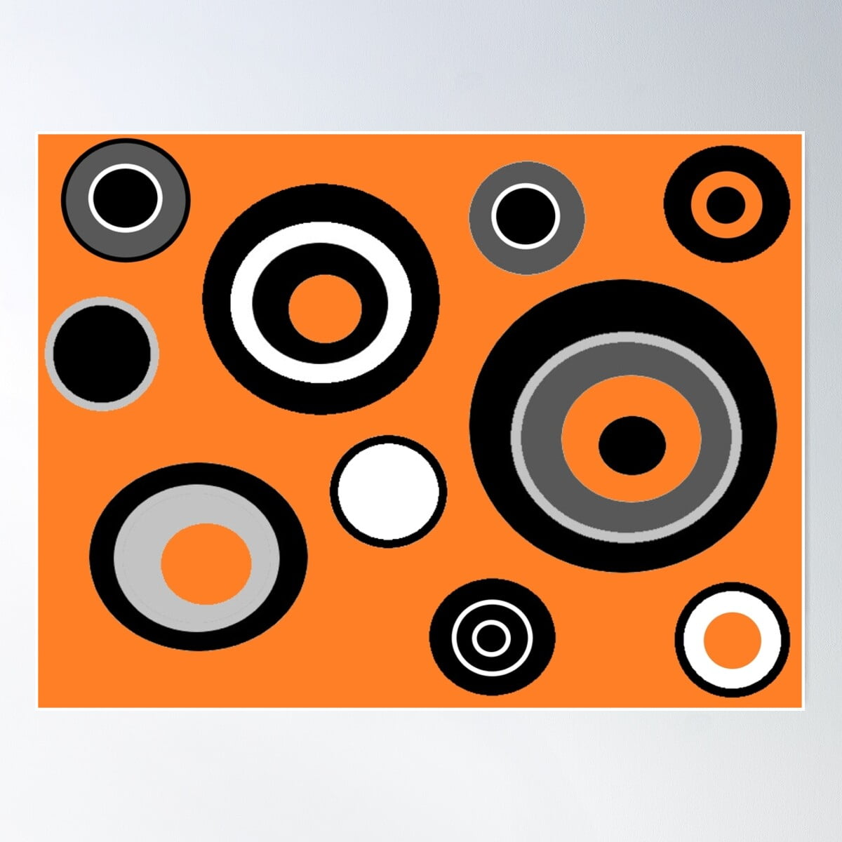 Experimental Geometric Circle Print Pattern (Orange Version) Poster ...