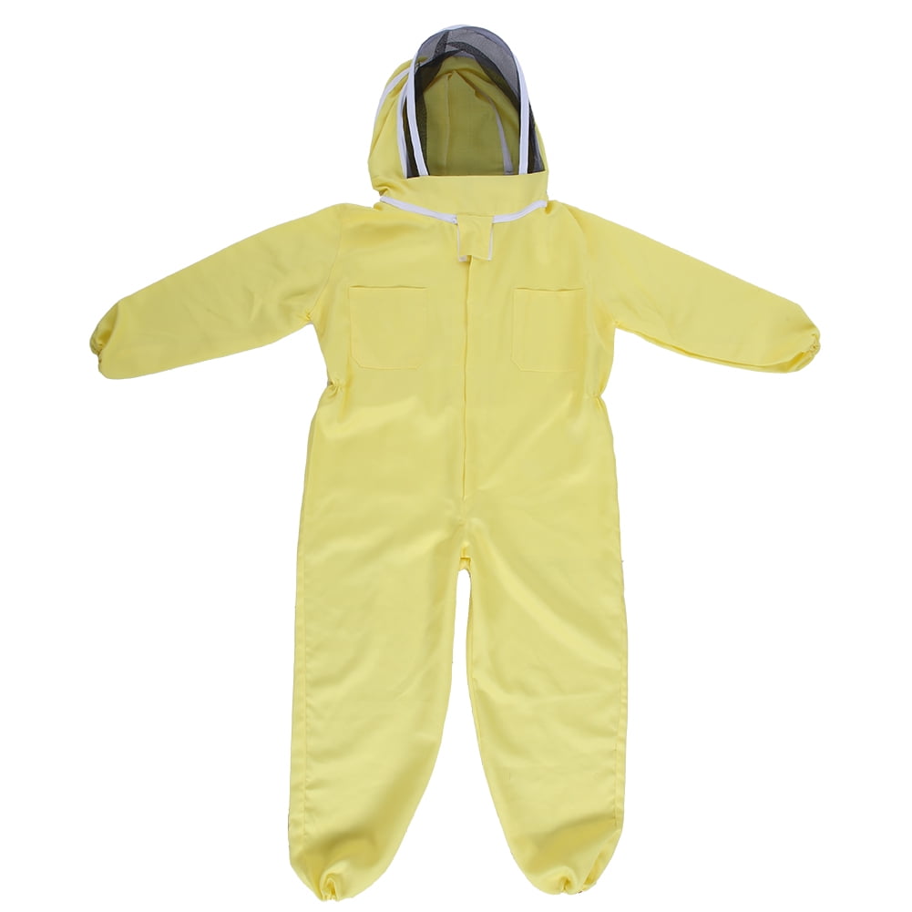 Expert Beekeeper's Full-Body Yellow Jacket Suit with Hooded Veil for ...