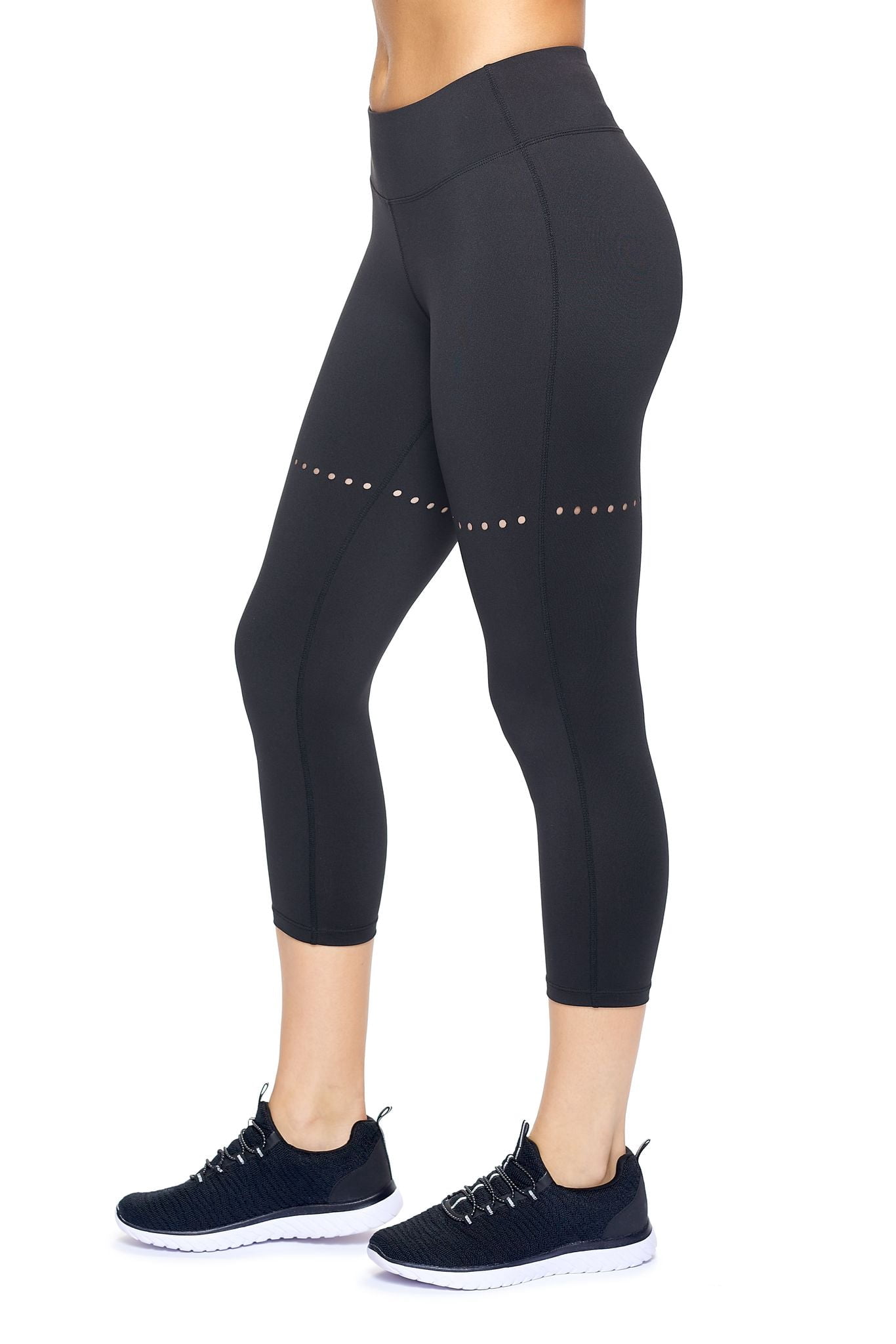 Expert Brand Mid-Rise Laser Cut Capri Leggings for Women - Walmart.com