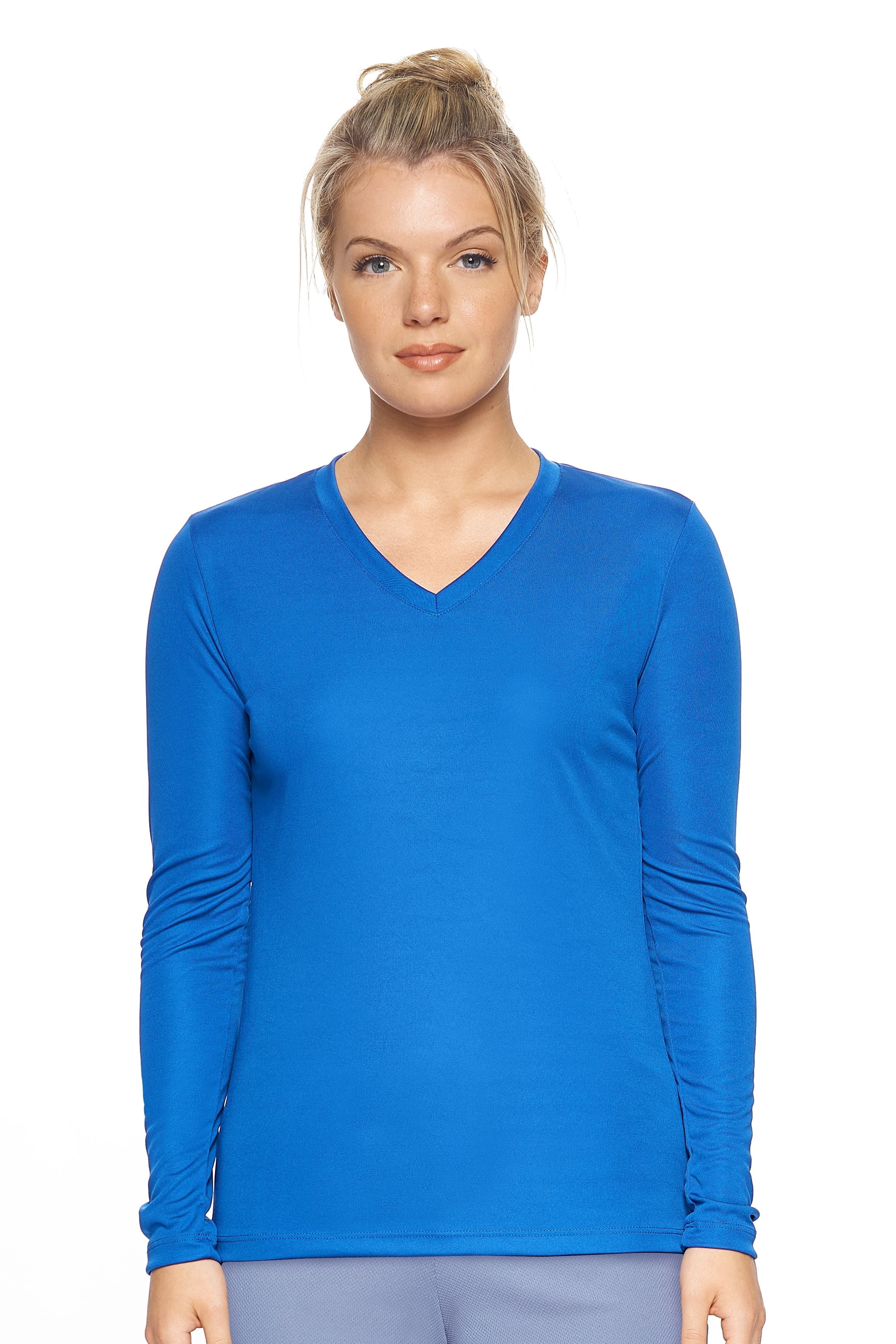 Expert Brand USA-Made Women's DriMax™ V Neck Athletic Long Sleeve ...