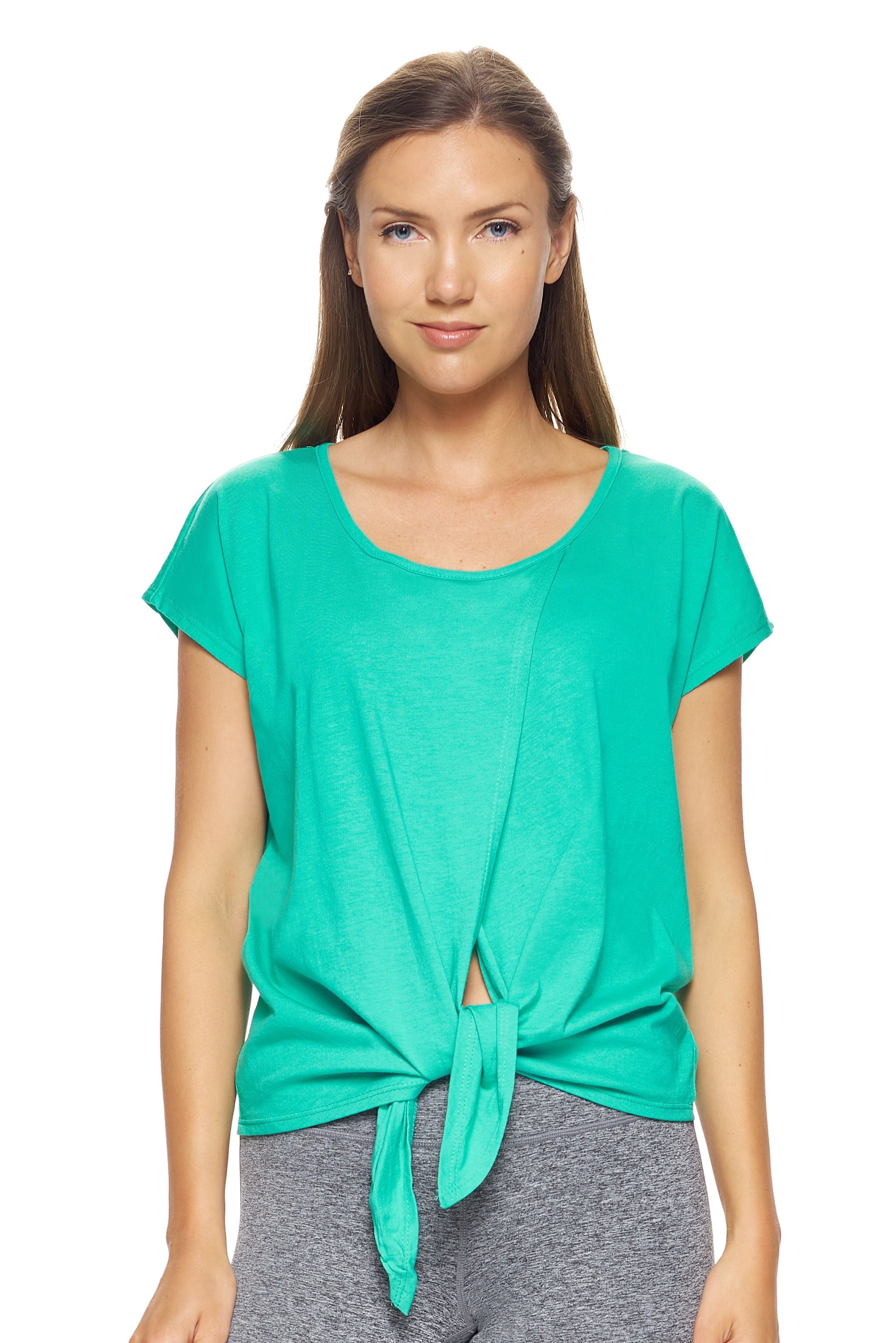 Expert Brand USA-Made Women's MoCA Cotton Blend Front Tie T-Shirt ...