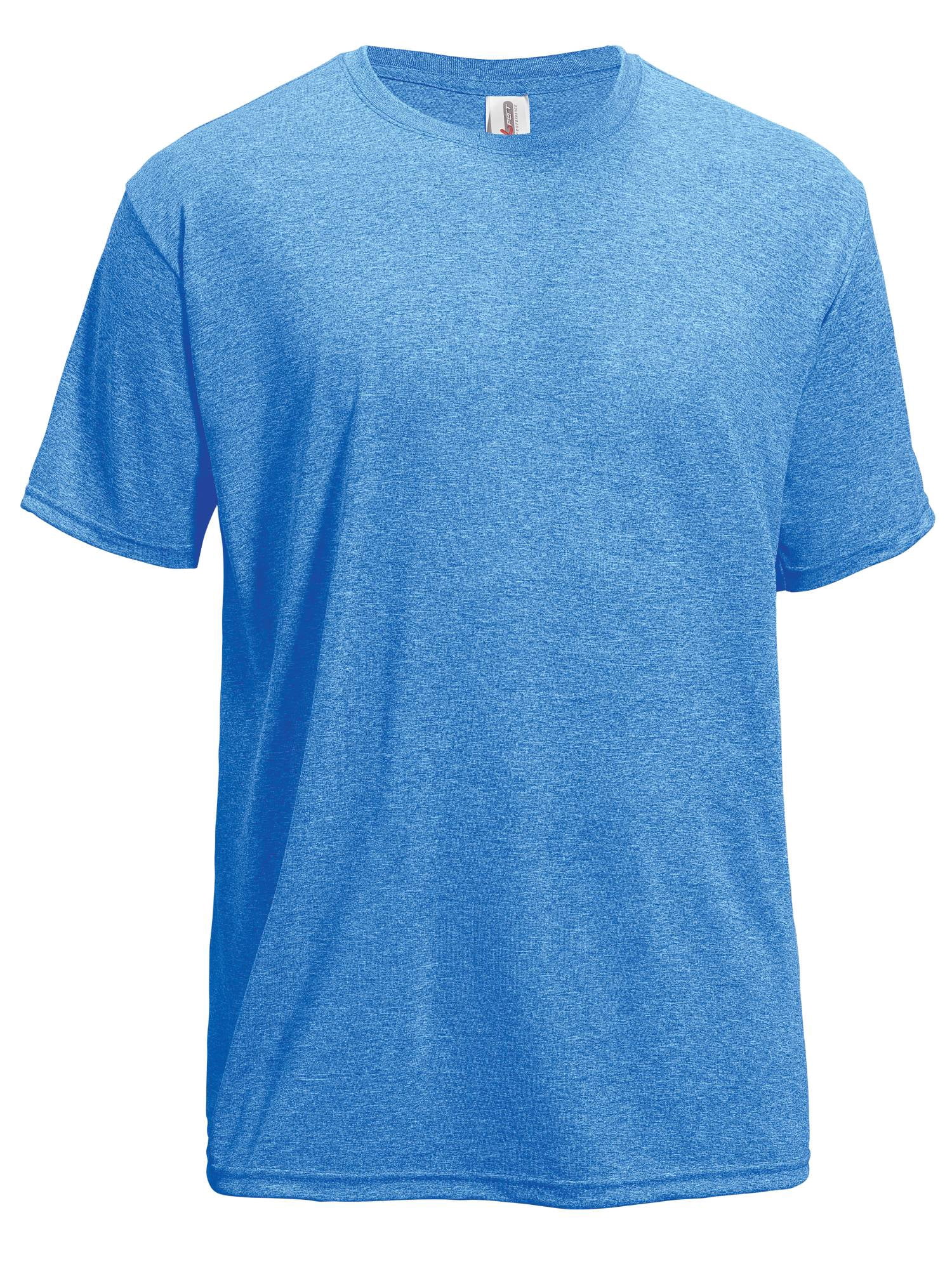 Expert Brand Men's Heather Performance Crewneck T-Shirt, Heather Royal ...