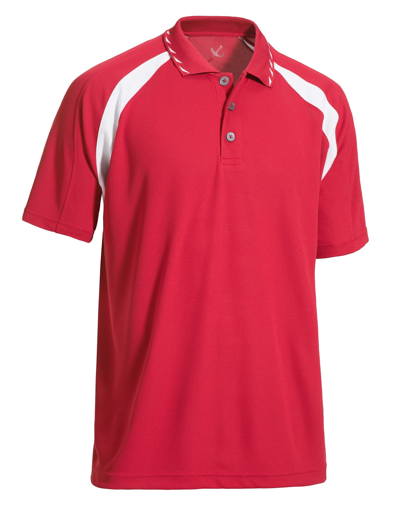 Expert Brand Men's Oxymesh™ Dry Fit Athletic Par Polo Shirt, Red/White ...