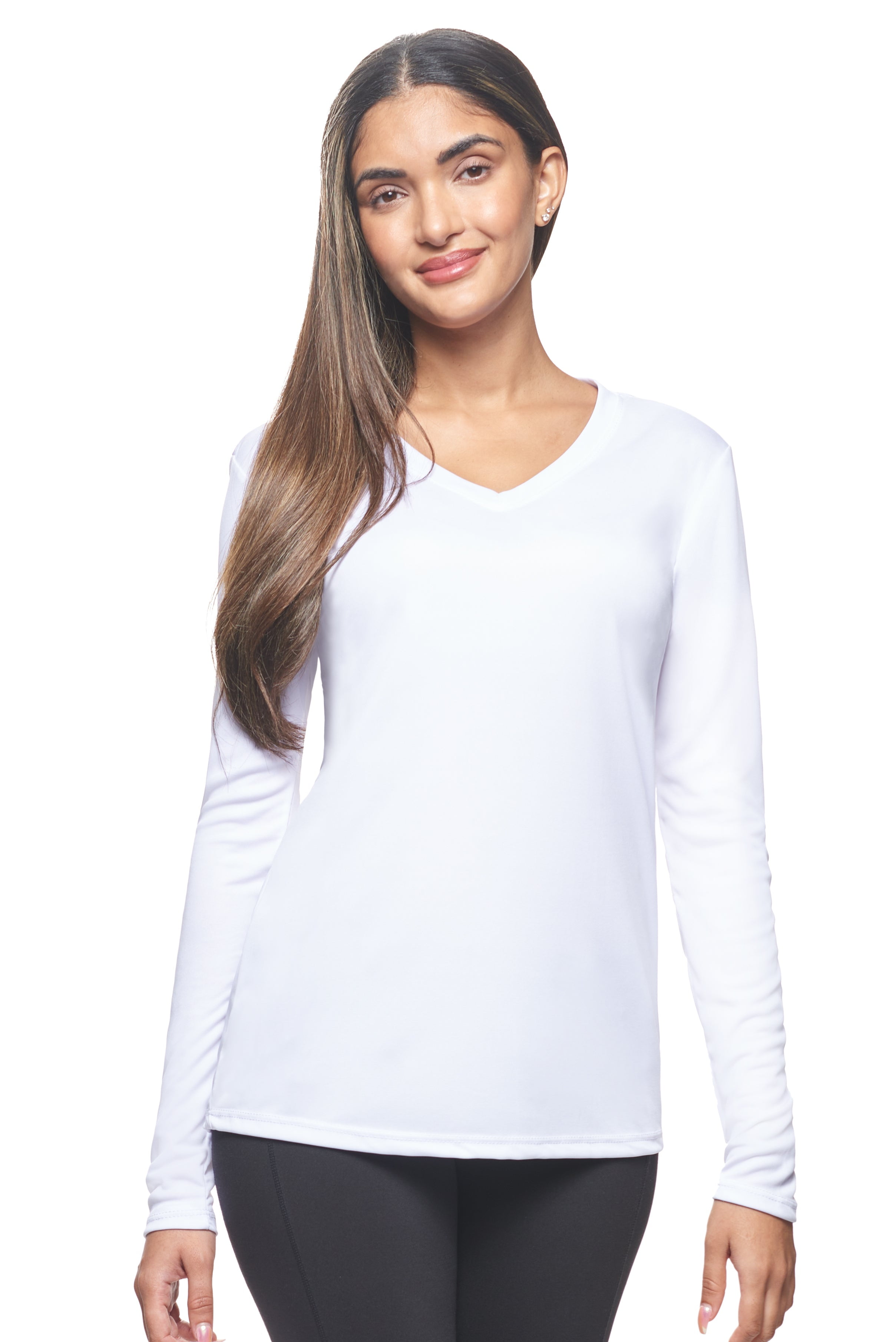 Expert Brand USA-Made Women's DriMax™ V Neck Athletic Long Sleeve ...