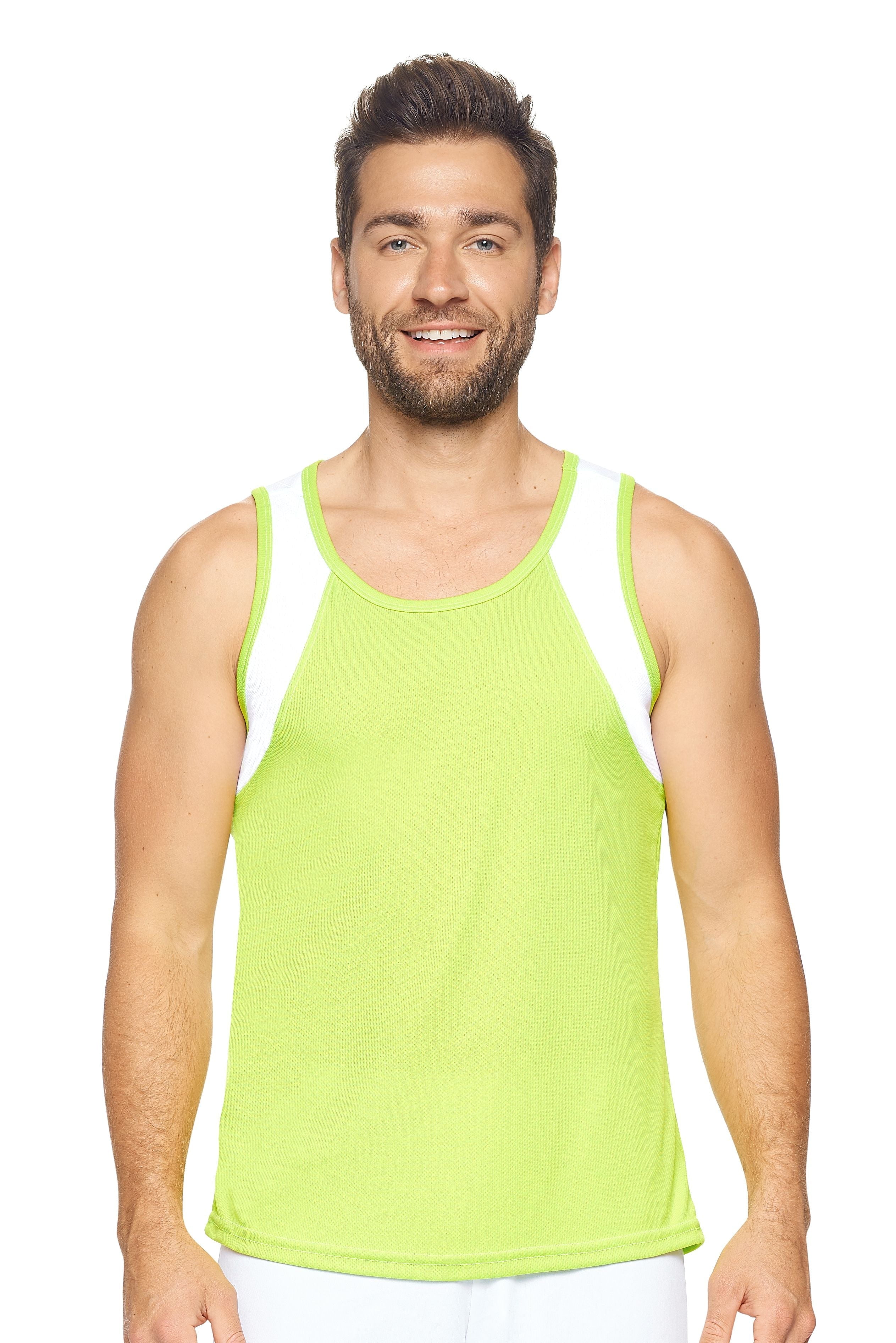 Expert Brand USA-Made Men's Oxymesh™ Athletic Tank Top, Key Lime/White, Medium - Walmart.com