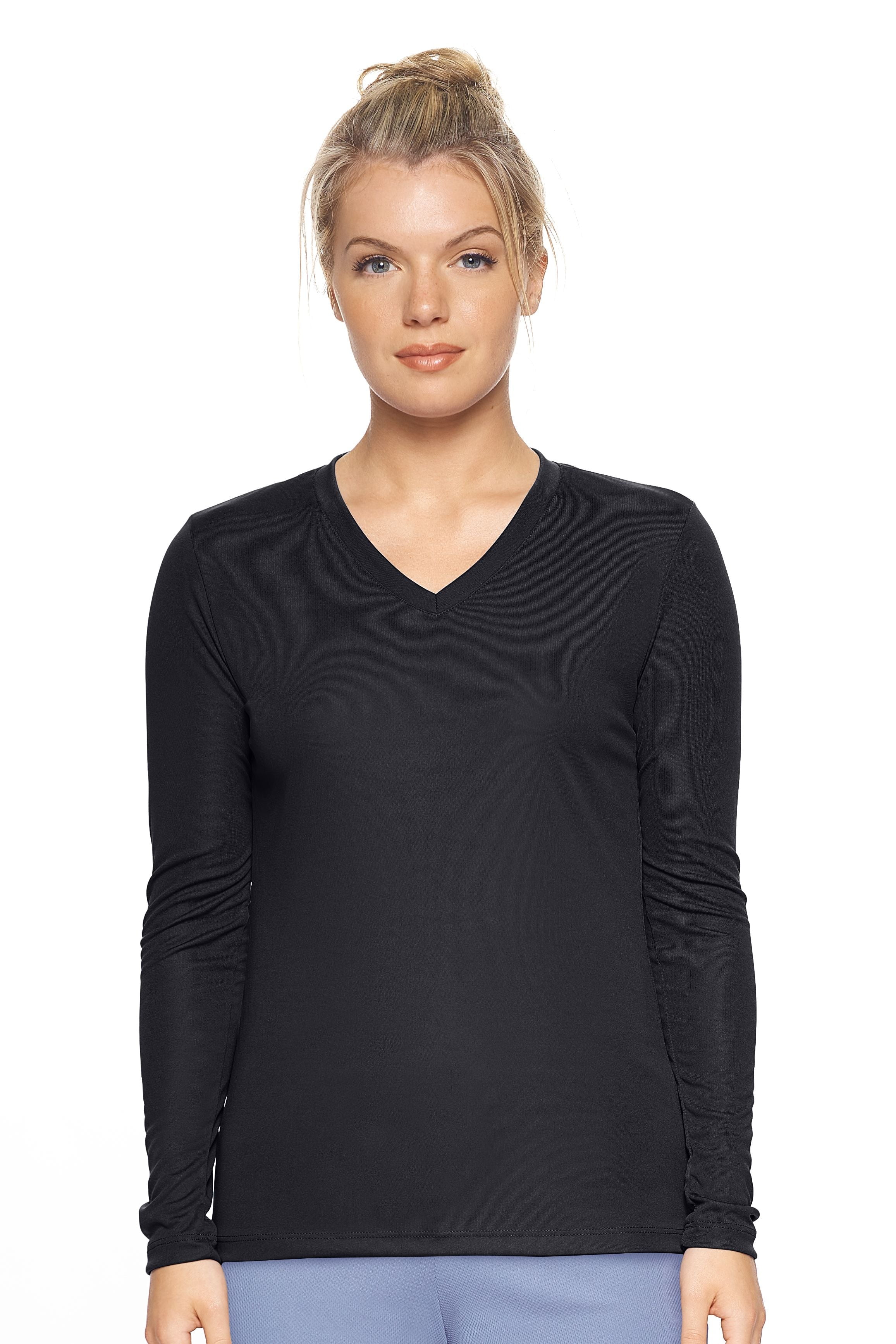 Expert Brand USA-Made Women's DriMax™ V Neck Athletic Long Sleeve ...