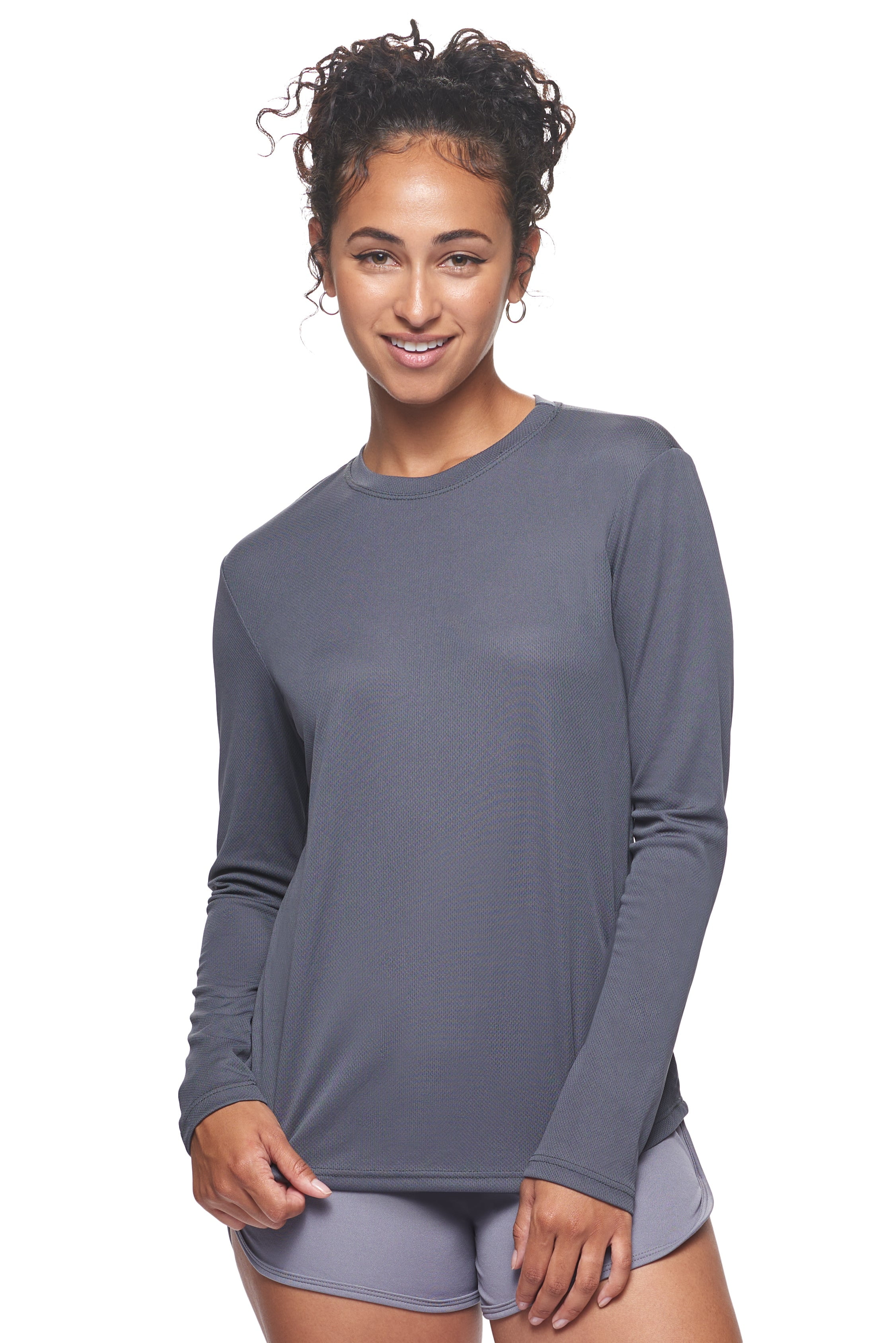 Expert Brand USA-Made Women's Oxymesh™ Athletic Long Sleeve Shirt, Graphite, XXL - Walmart.com