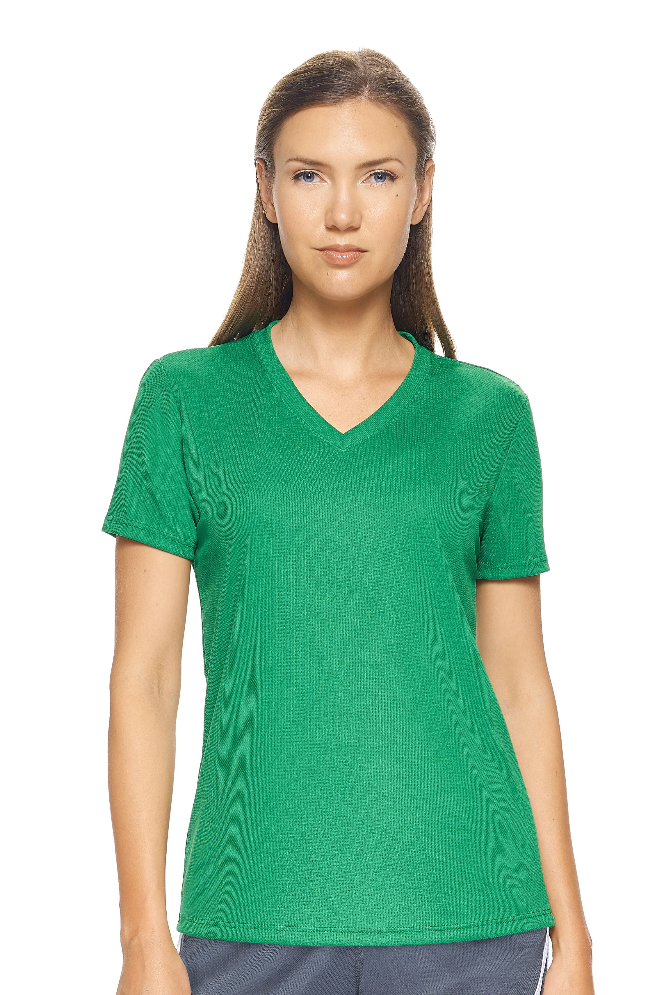 Expert Brand USA-Made Women's Oxymesh™ Athletic V Neck T-Shirt, Kelly ...
