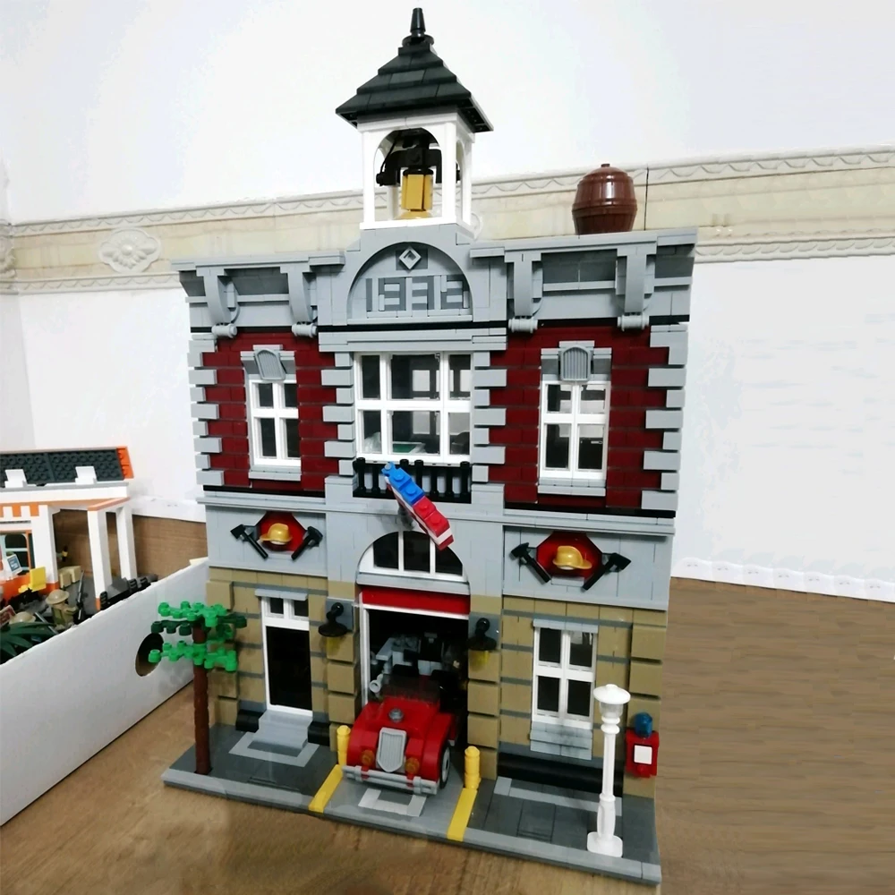 Expert Brick Bank Cafe Corner Model Moc Modular Houses Building Blocks Toys Pet Book Shop Town ...