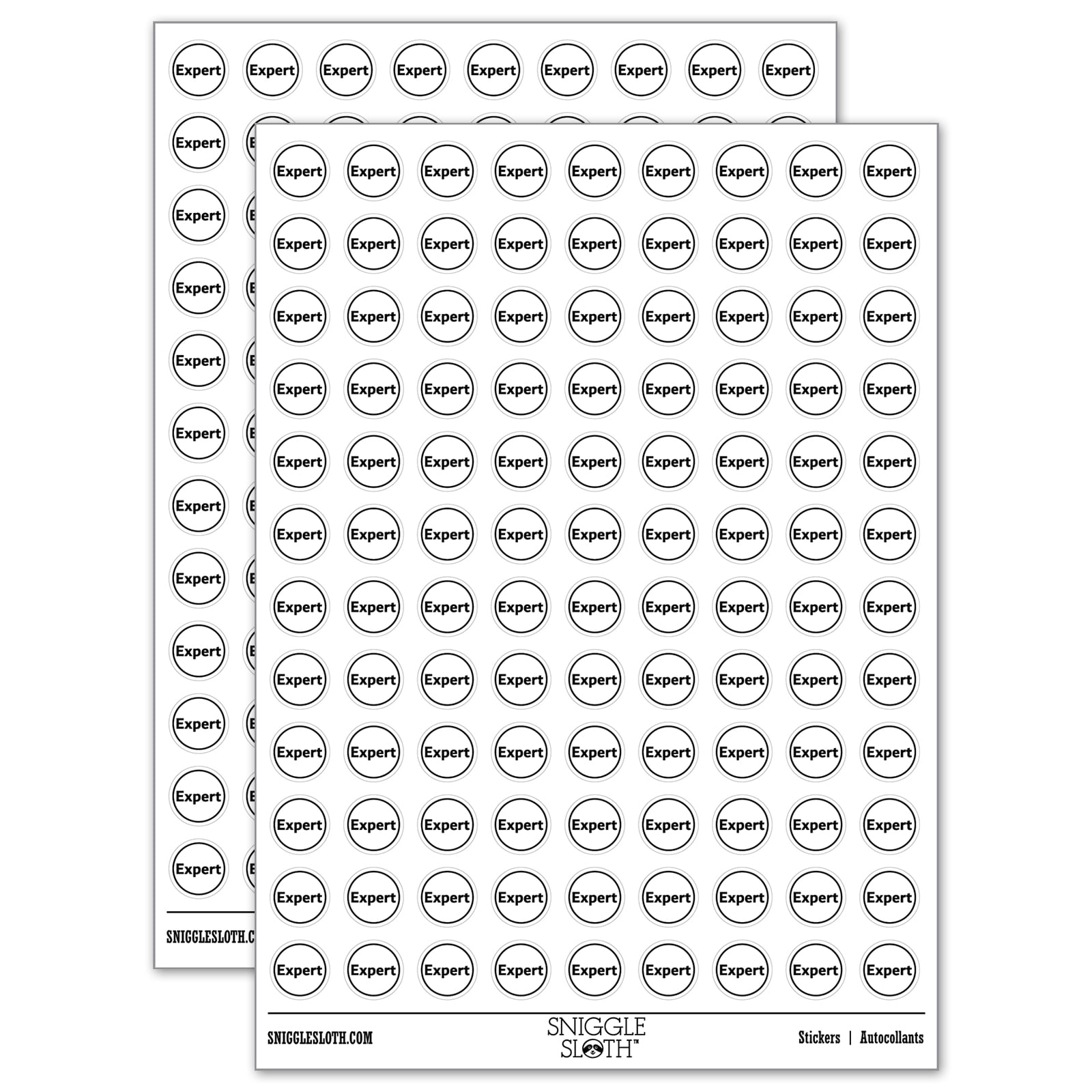 Expert Difficulty 200+ Round Stickers - White - Gloss Finish - 0.50 ...