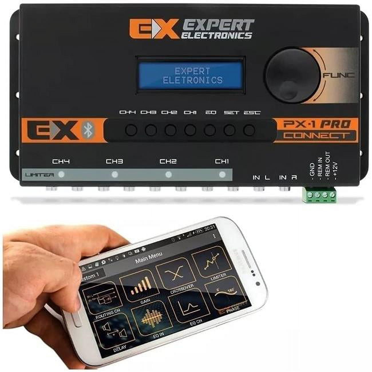 Expert Electronics PX1CONNECT 4-CH Car Audio Bluetooth Processor Stereo ...