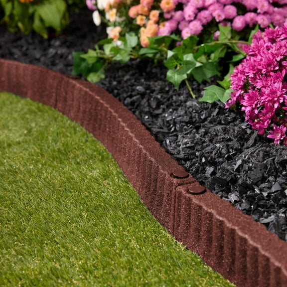 GroundSmart SmartLoc Cobblestone Rubber Landscape Edging, 4' Red, 4 ...