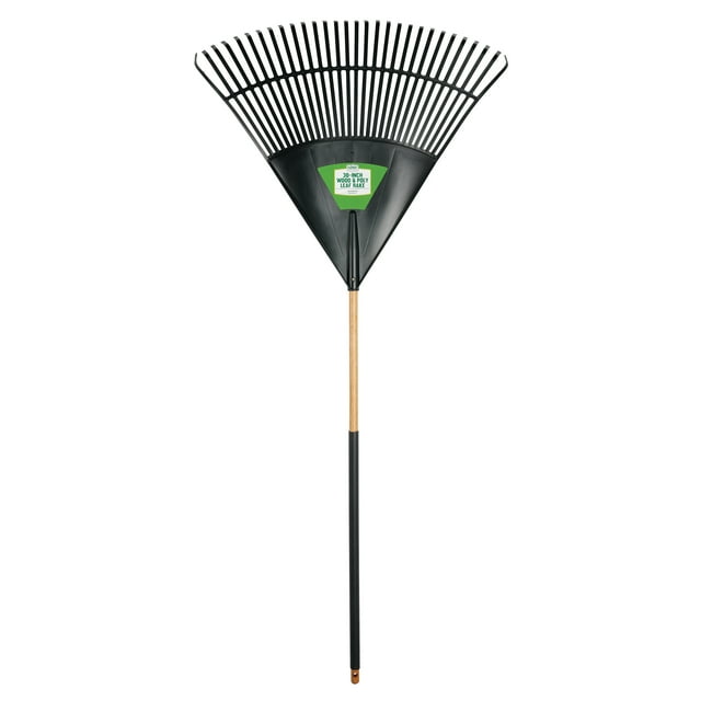 Expert Gardener 30-inch Wood & Poly Leaf Rake - Walmart.com